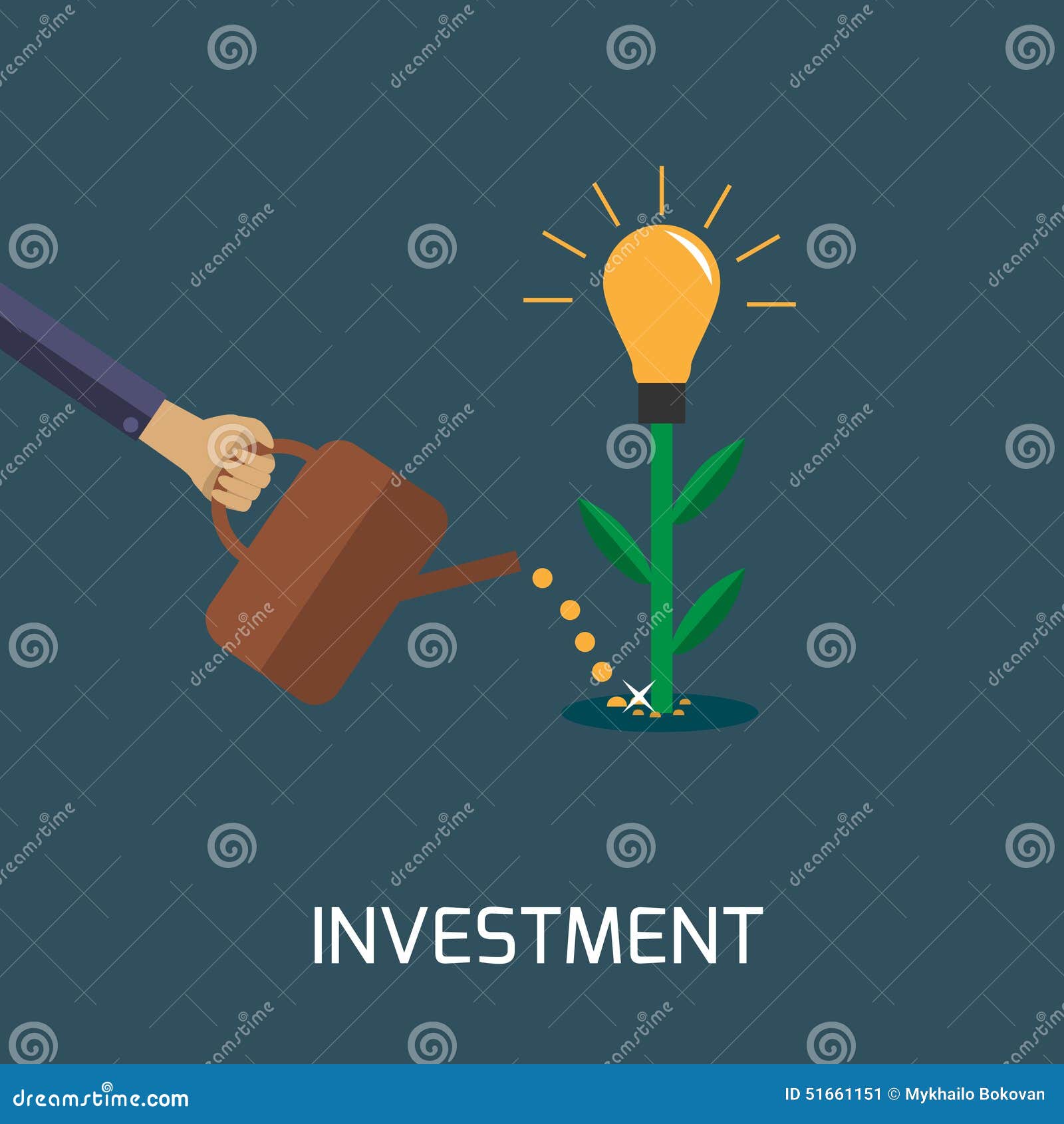 Investment Illustration Set. People Characters Investing Money In Self ...