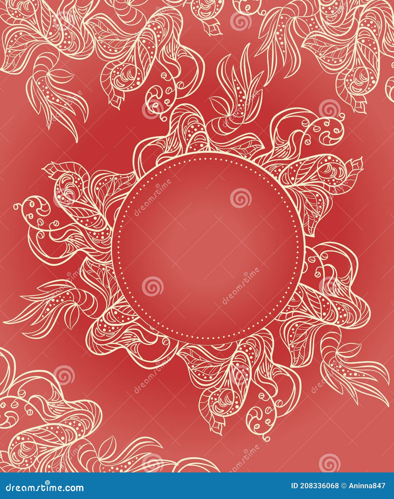 Vector Invitation Card with Abstract Doodle Pattern Stock Vector ...