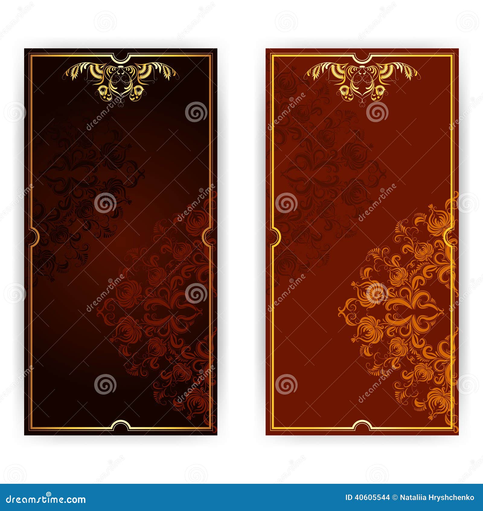 Vector Invitation Card with Brown Ornament Stock Vector - Illustration ...