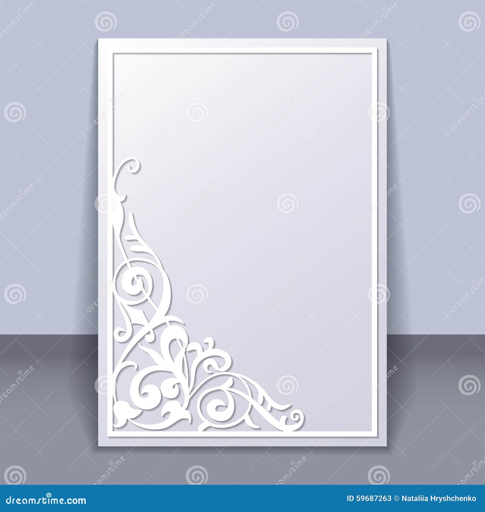 Vector Invitation Card with Paper Frame Stock Vector - Illustration of ...