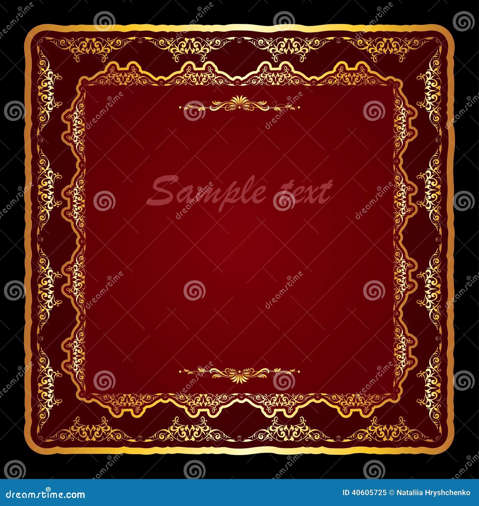 Vector Invitation Card with Royal Frame Stock Vector - Illustration of ...