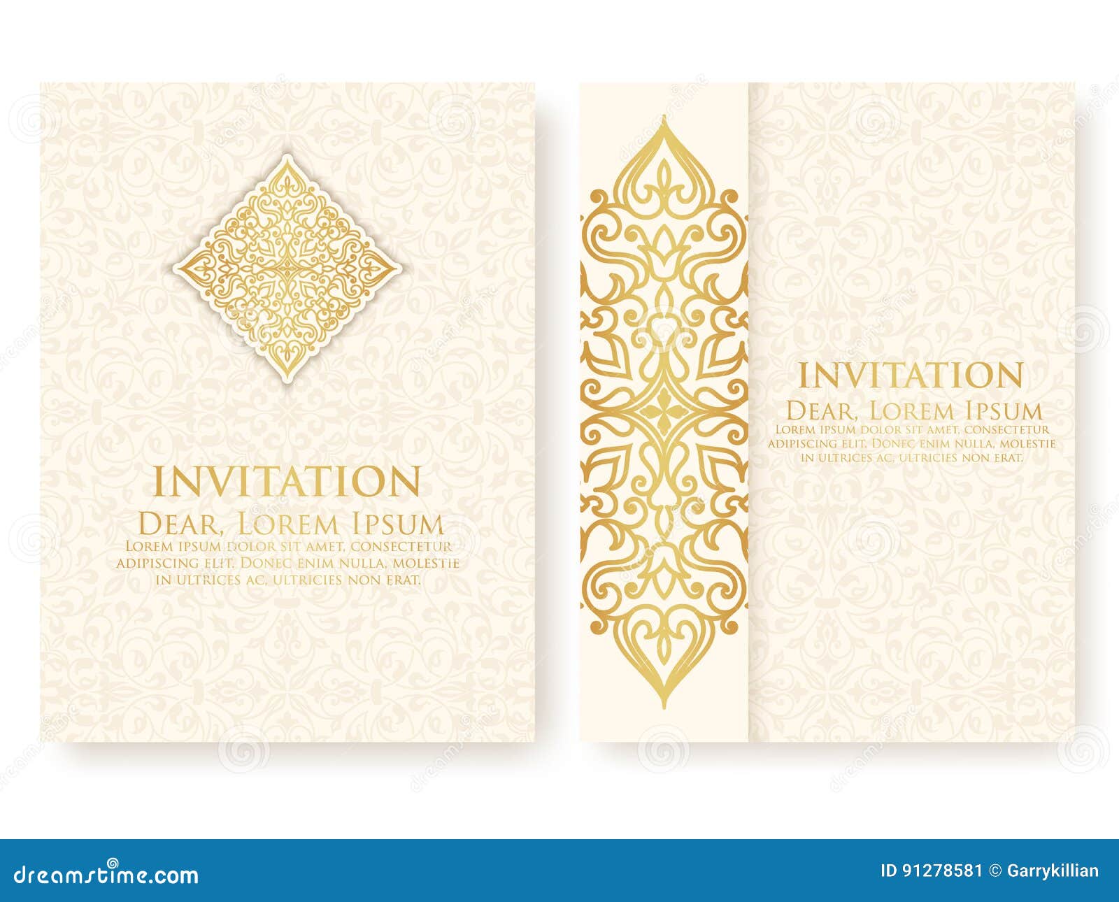 Vector Invitation, Cards with Ethnic Arabesque Elements. Arabesque ...