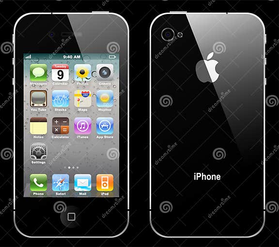 Vector iphone 4 editorial stock photo. Illustration of apple - 16995968