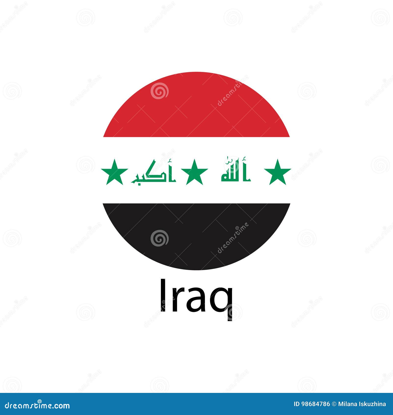 Vector Iraq flag stock vector. Illustration of eastern - 98684786