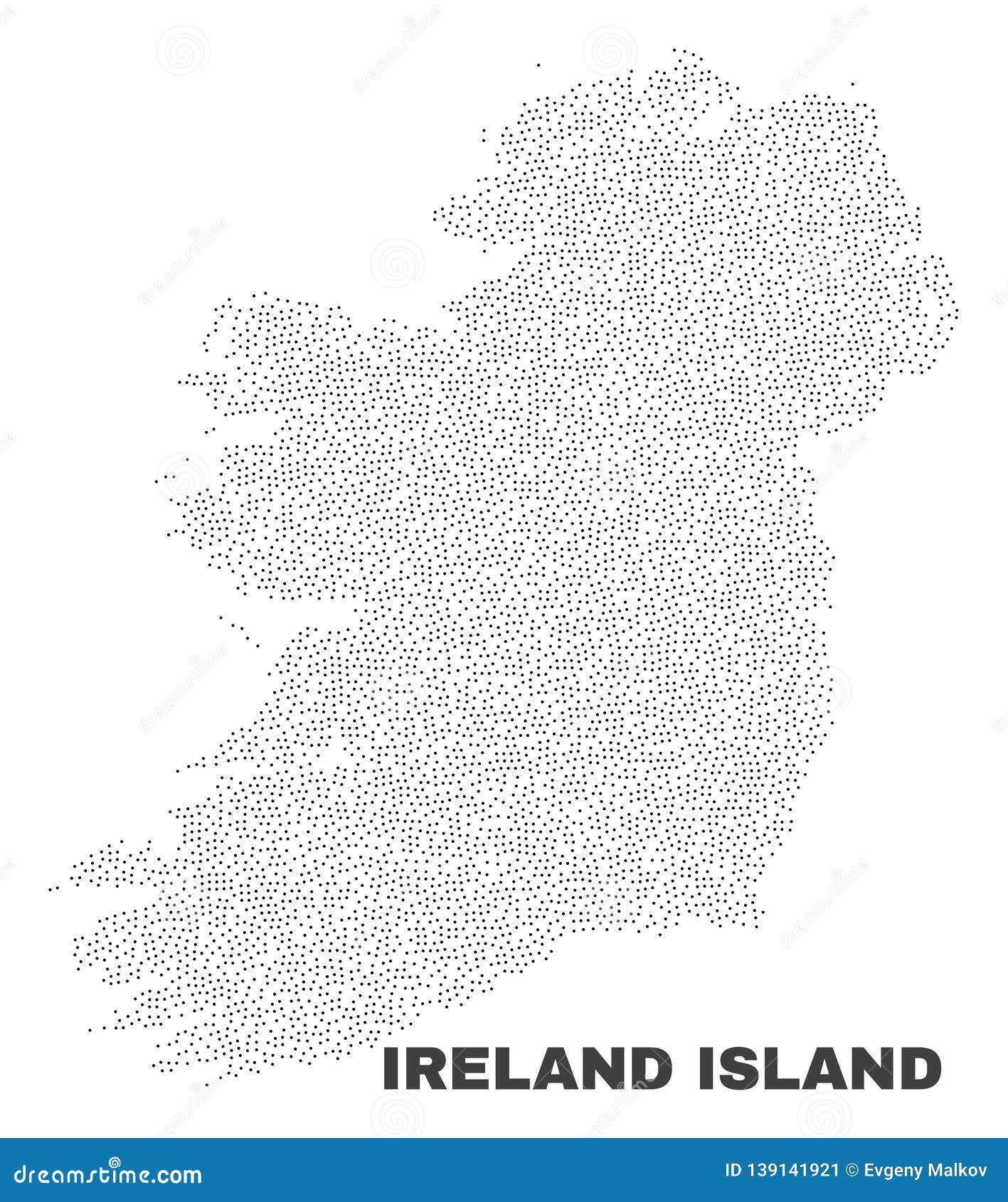 Vector Ireland Island Map of Dots Stock Vector - Illustration of point ...
