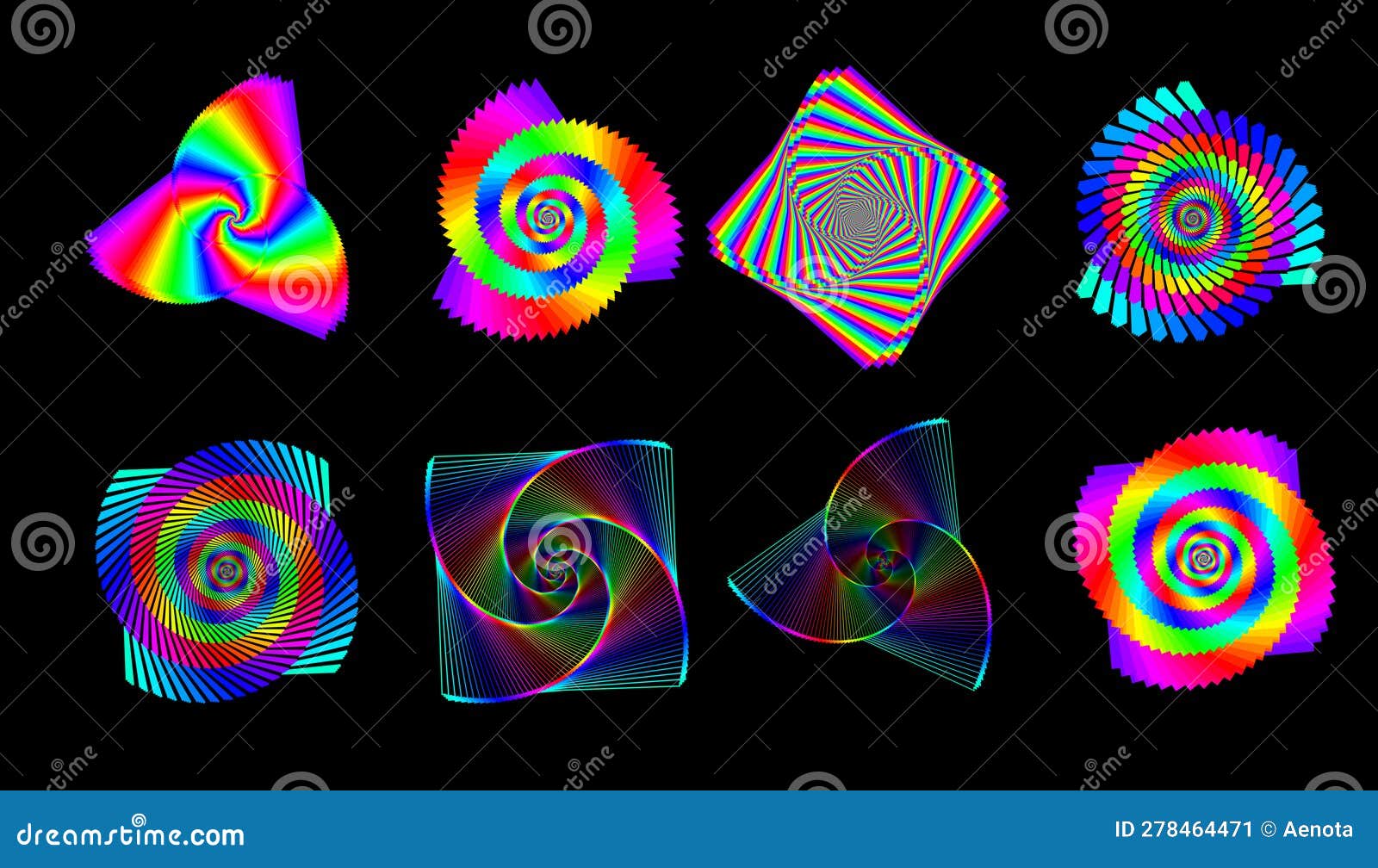 Vector Iridescent Phyllotaxis Vortex Shapes Generative Art Stock Vector - Illustration of swirl ...