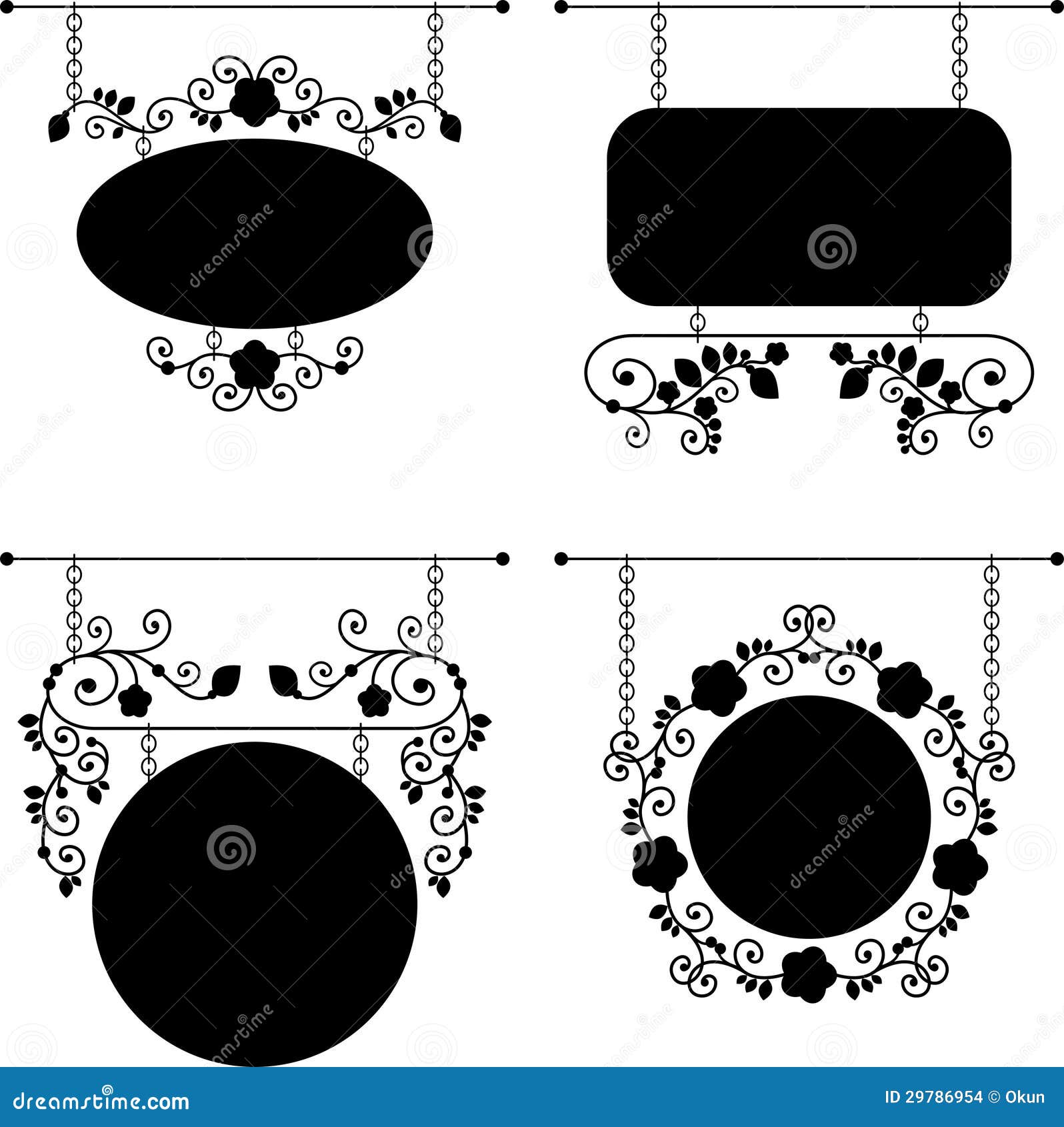 Empty Signboard Silhouette Vector Illustration | CartoonDealer.com ...