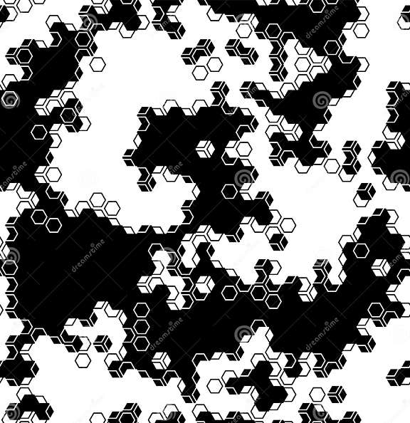 Vector Irregular Abstract Geometric Seamless Pattern with Hexagonal ...