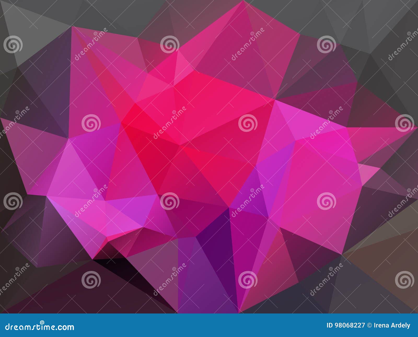 Vector Irregular Polygon Background With A Triangle Pattern In Hot Pink