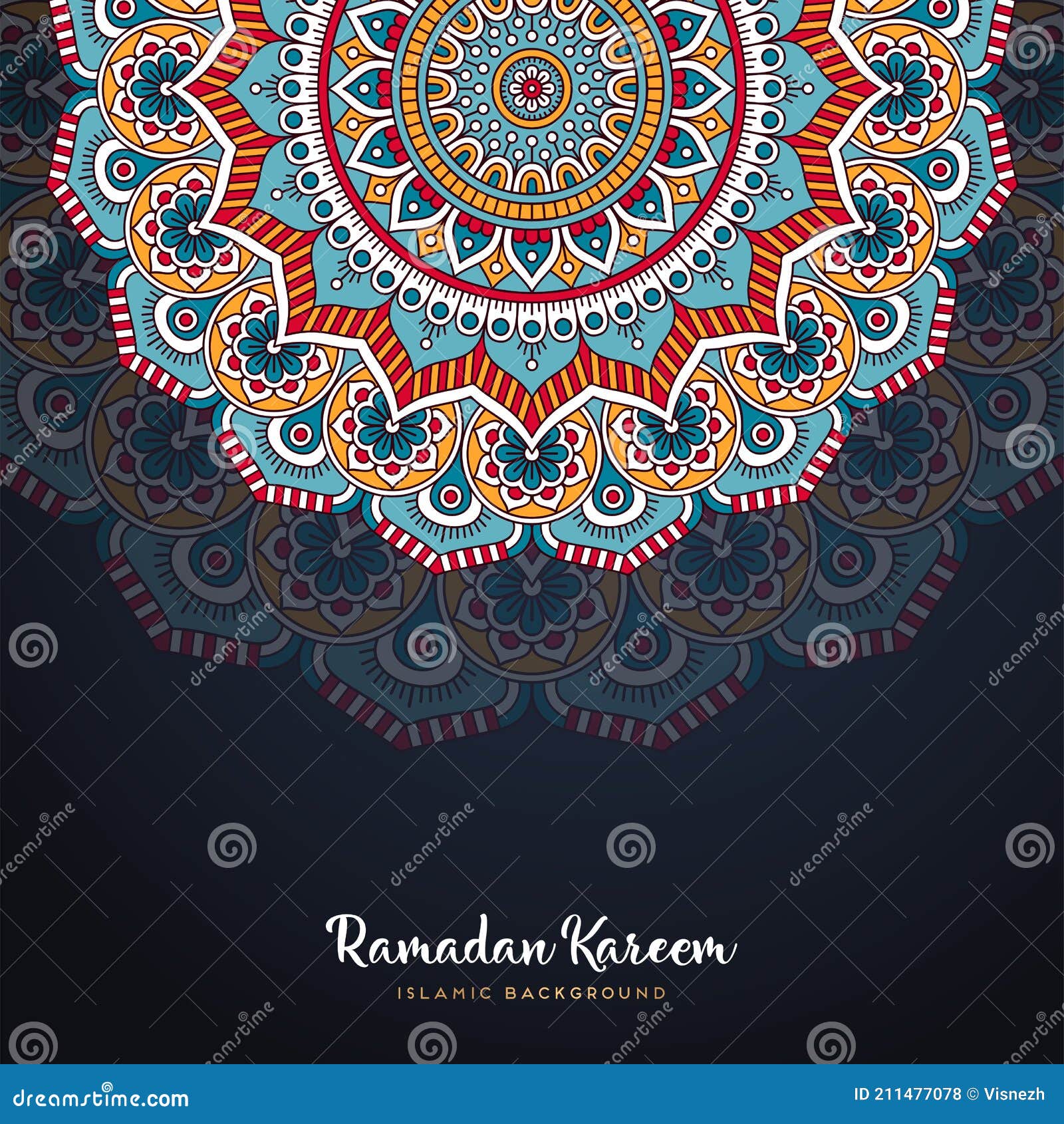 Vector Islamic Background with Mandala Stock Photo - Image of design ...