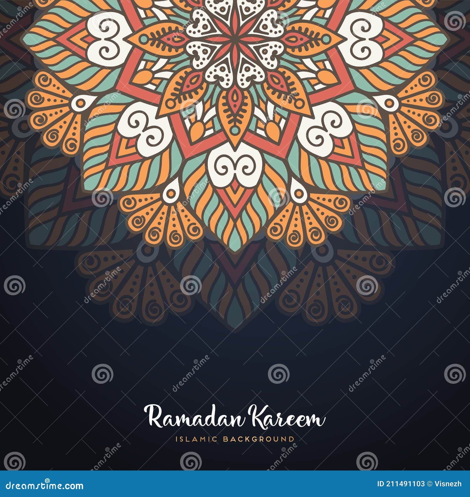 Vector Islamic Background with Mandala Stock Vector - Illustration of ...