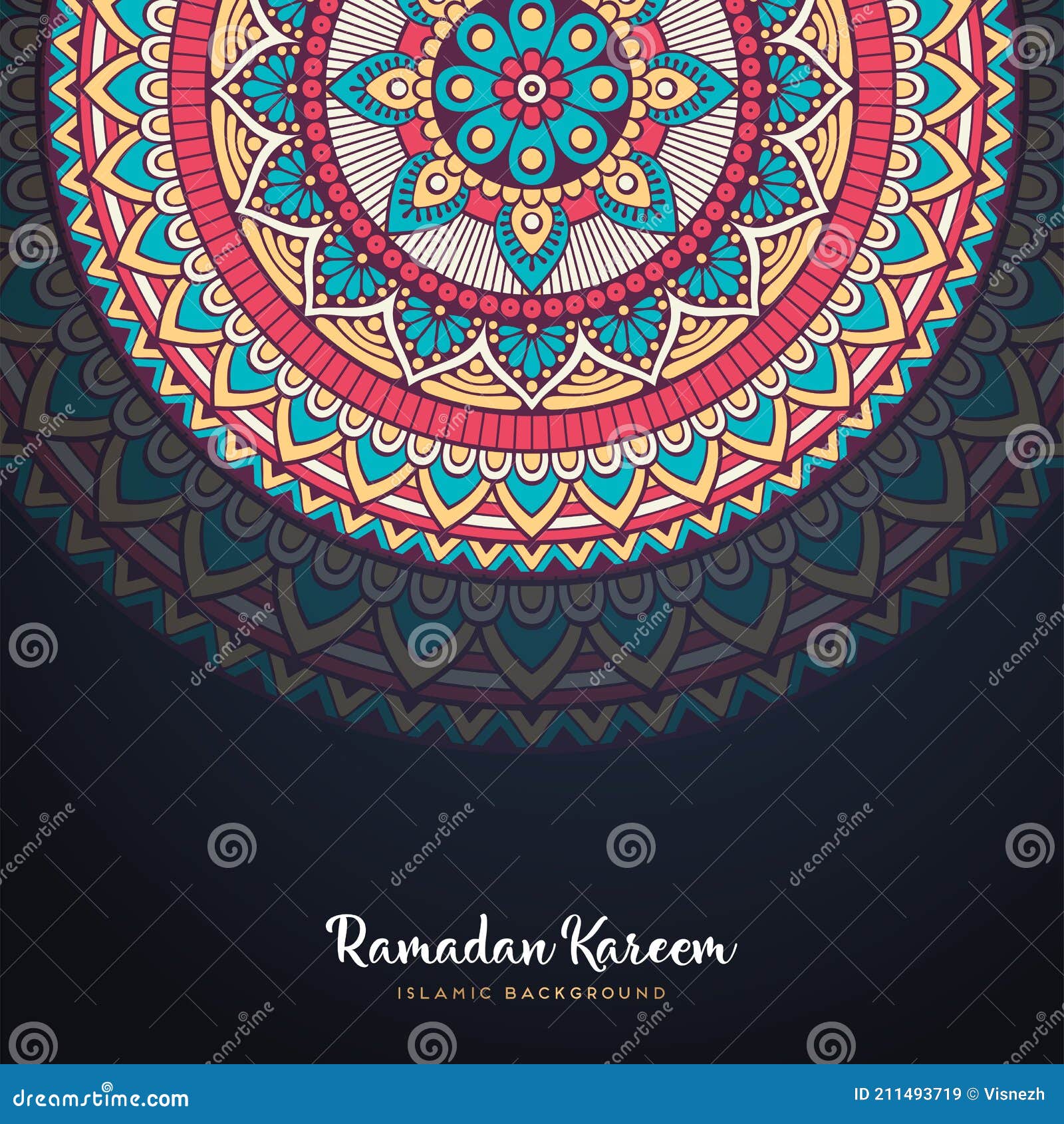 Vector Islamic Background with Mandala Stock Vector - Illustration of ...