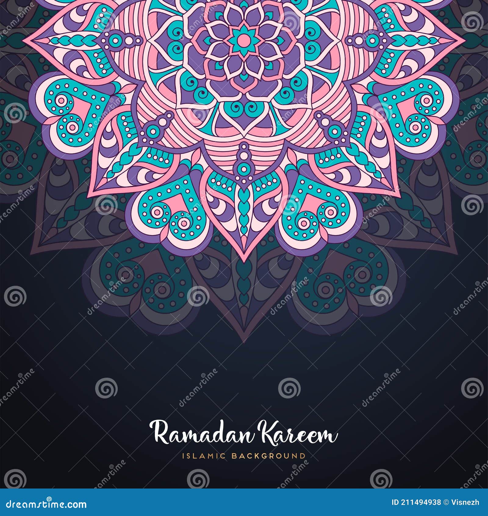 Vector Islamic Background with Mandala Stock Vector - Illustration of ...