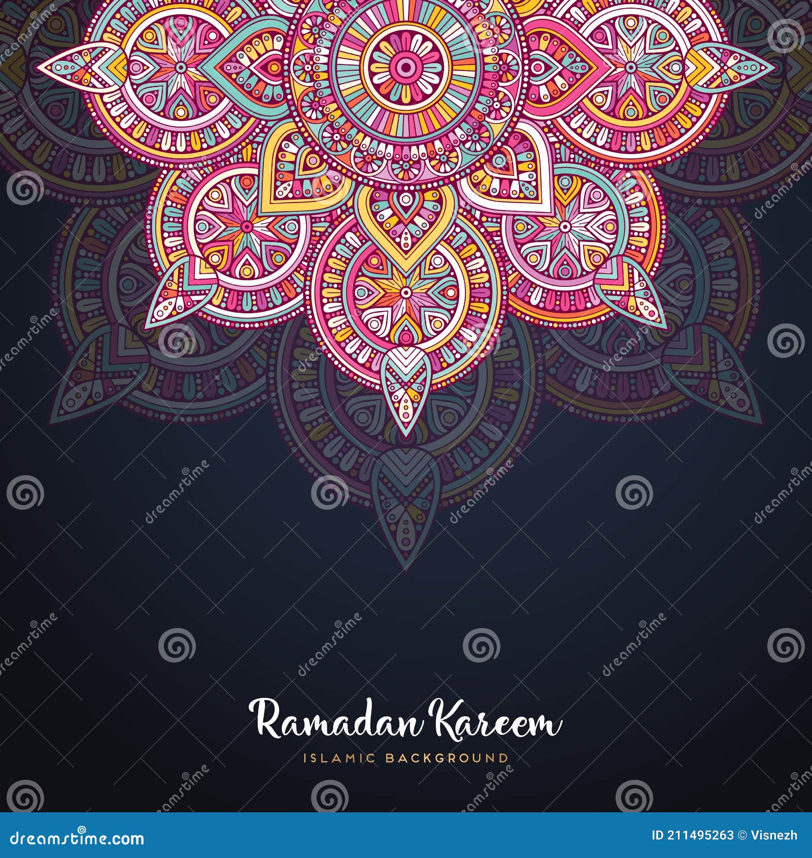 Vector Islamic Background with Mandala Stock Vector - Illustration of ...