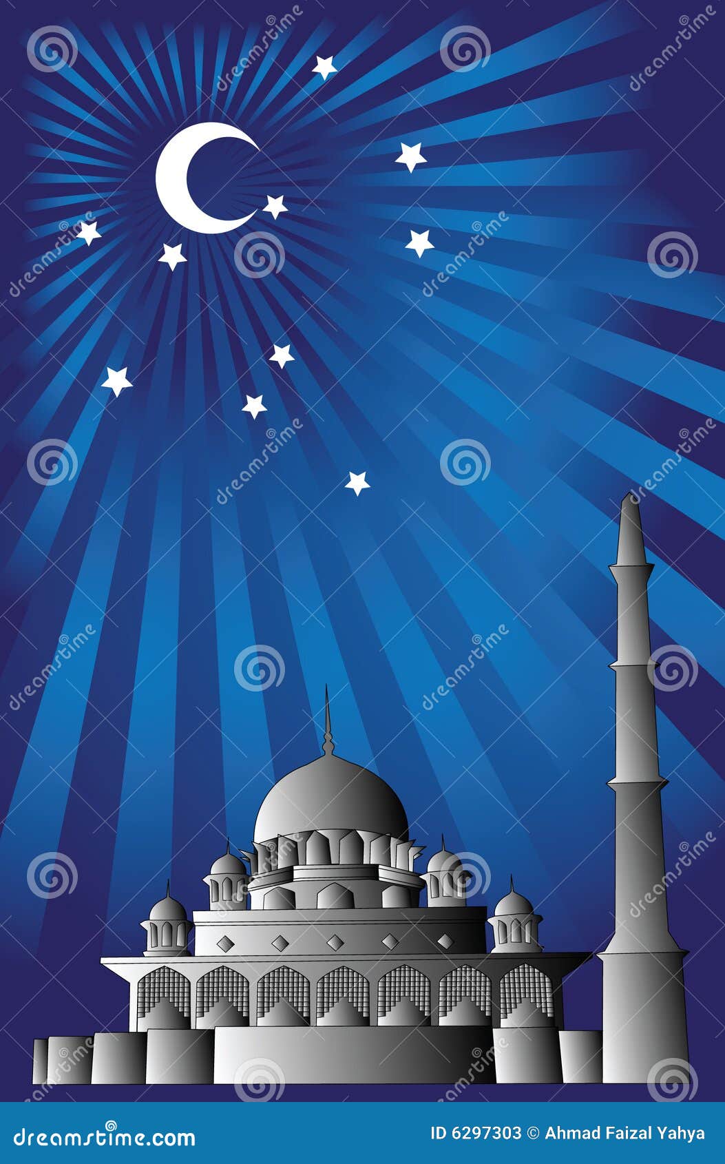 Vector of Islamic mosque stock illustration. Illustration of blue - 6297303