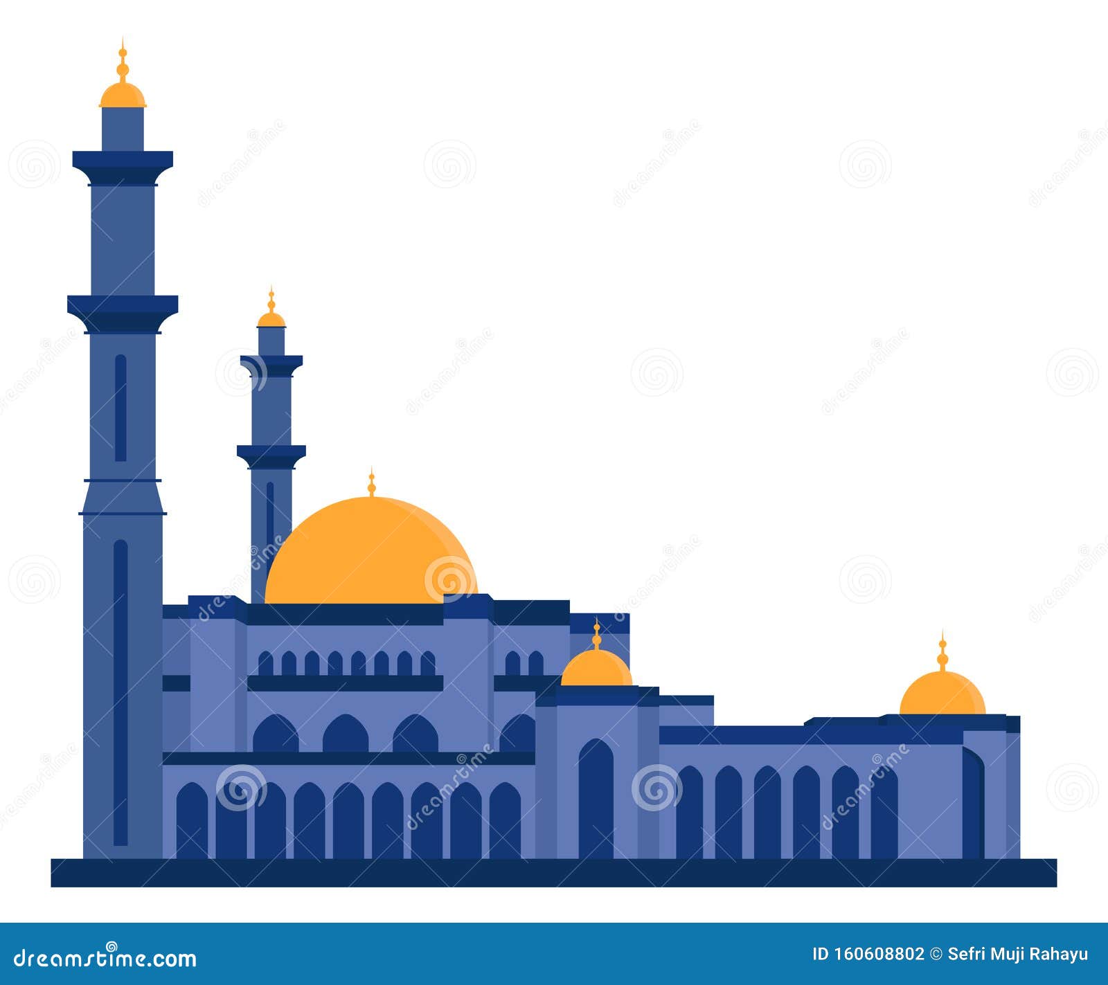 Vector of Mosque Flat Design Stock Vector - Illustration of flat ...