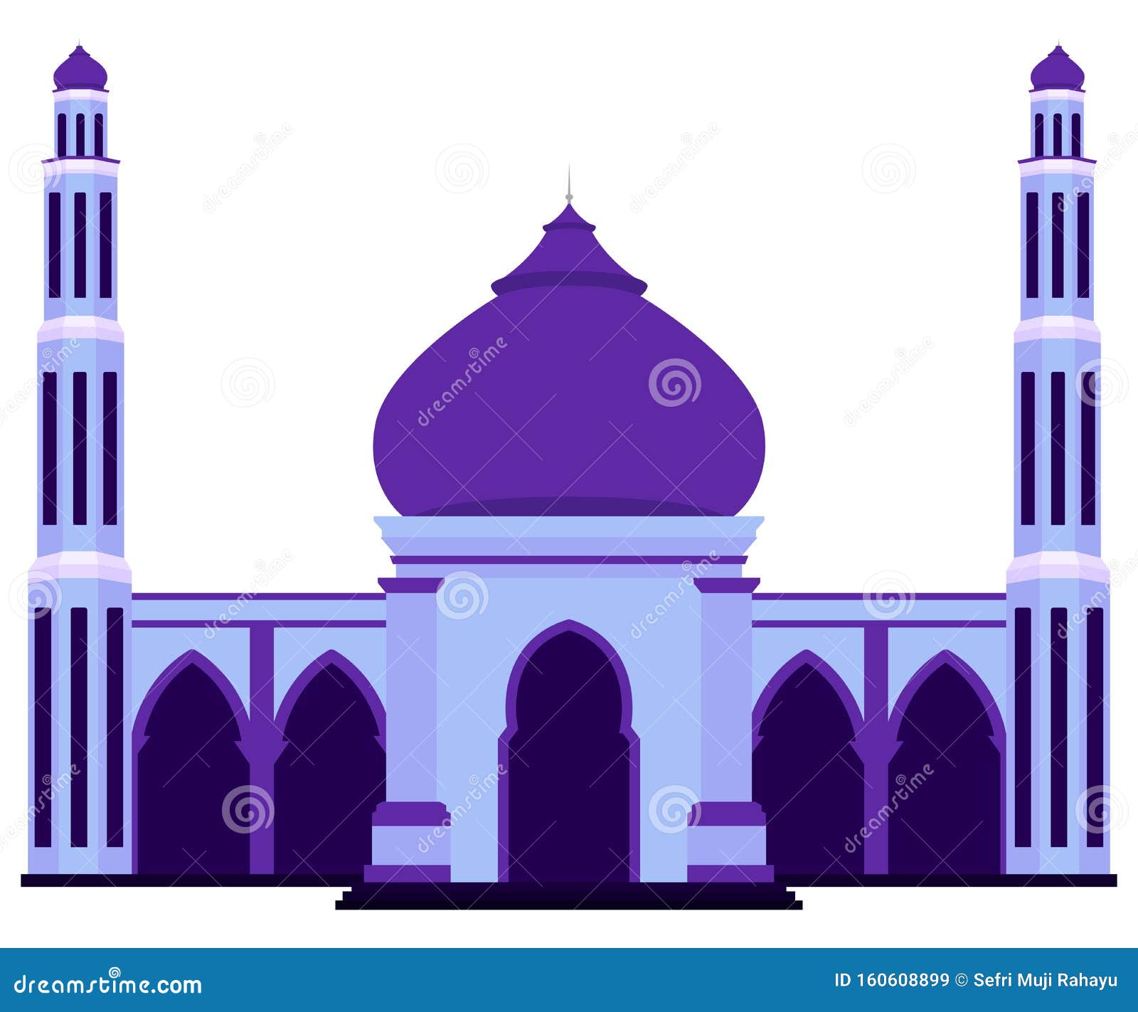 Vector of Mosque Flat Design Stock Vector - Illustration of arab ...