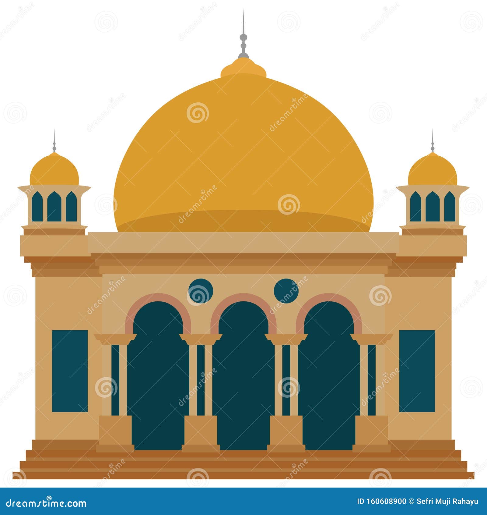 Vector of Mosque Flat Design Stock Illustration - Illustration of ...