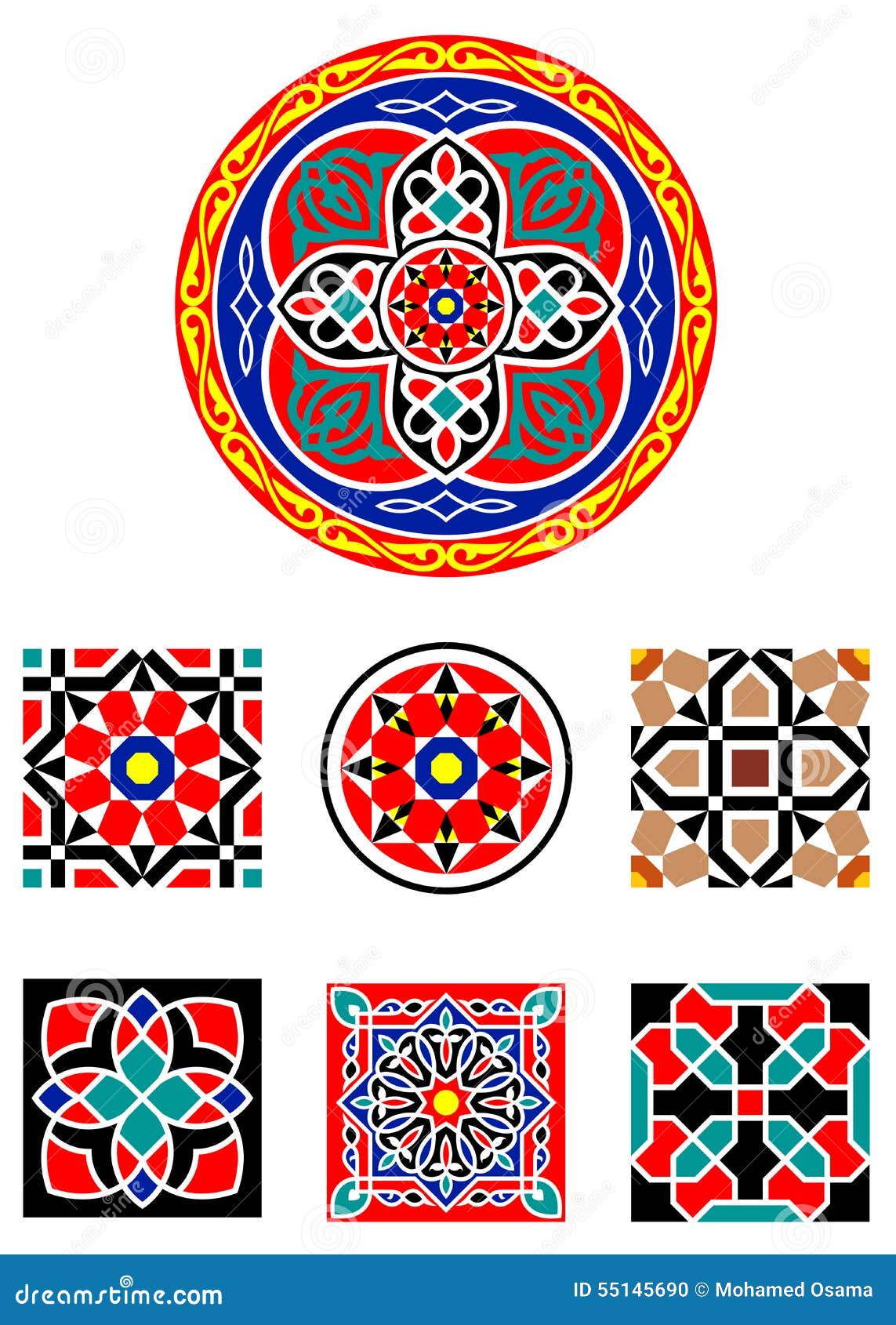 Vector Islamic Ornaments stock vector. Illustration of eastern - 55145690