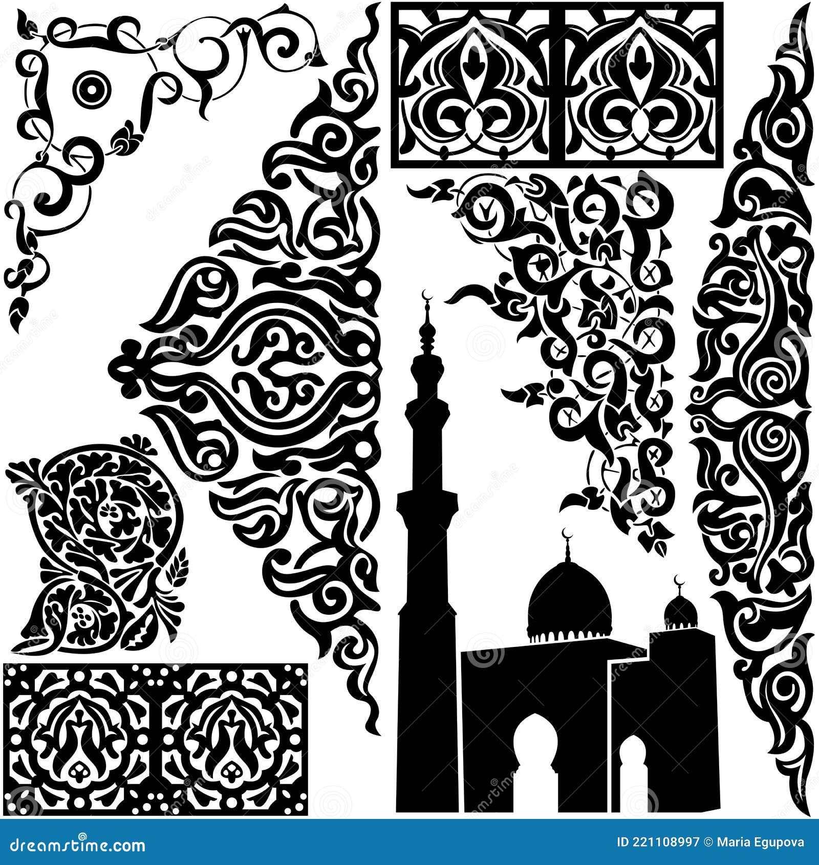 Vector Islamic Ornaments stock vector. Illustration of graphic - 221108997