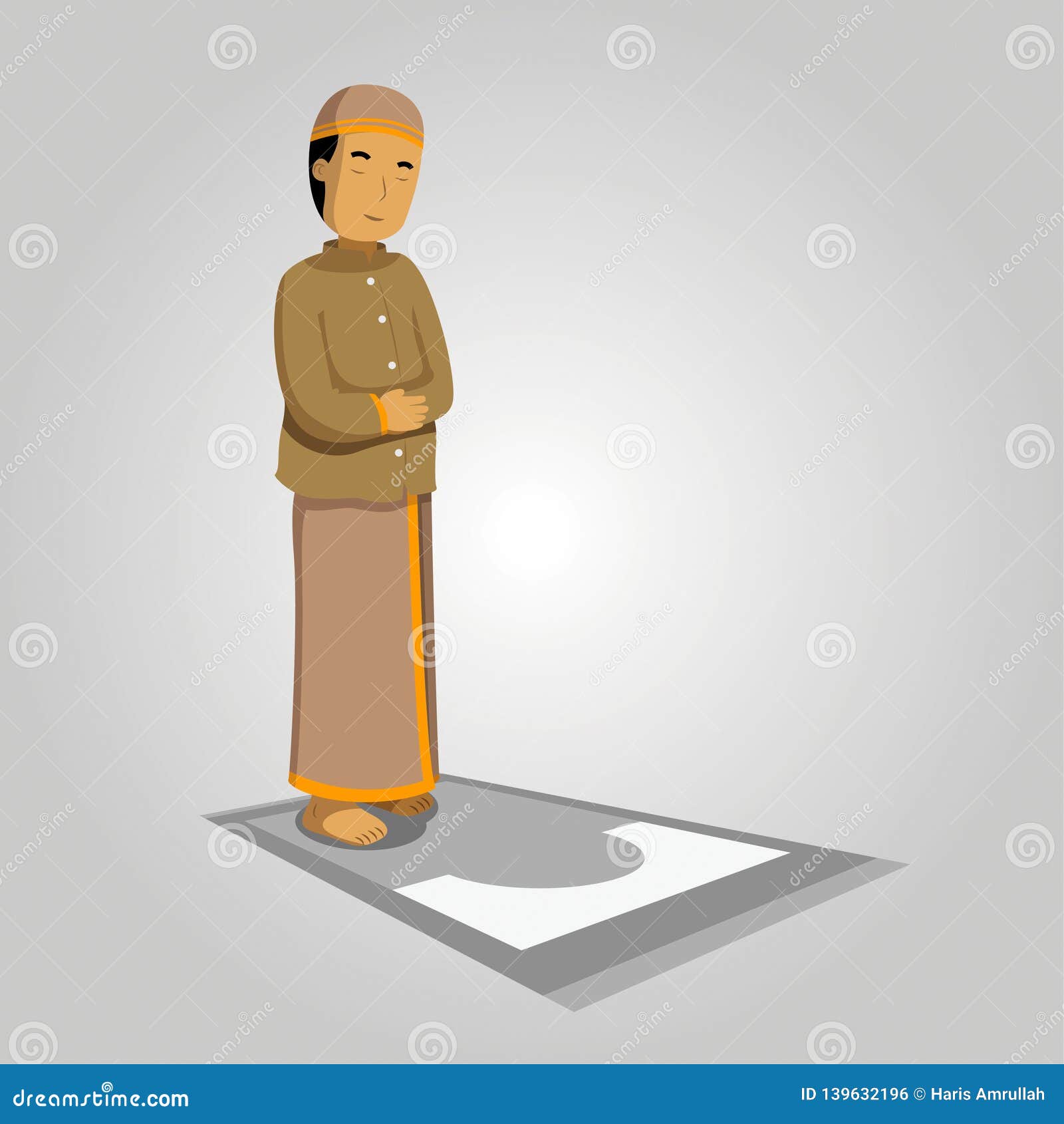 Vector Islamic Prayers, Religion Man Stock Vector - Illustration of ...