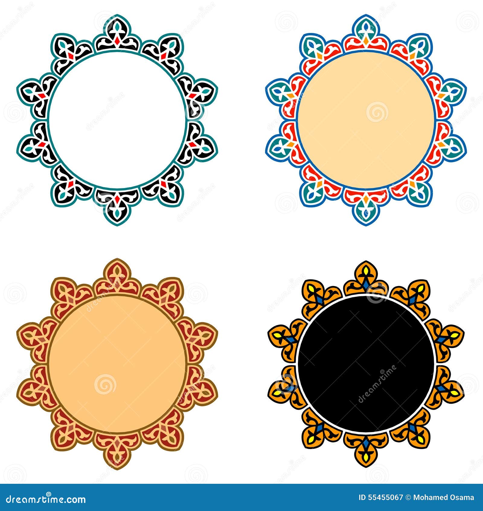 Vector Islamic Star Ornaments Stock Illustration - Illustration of ...