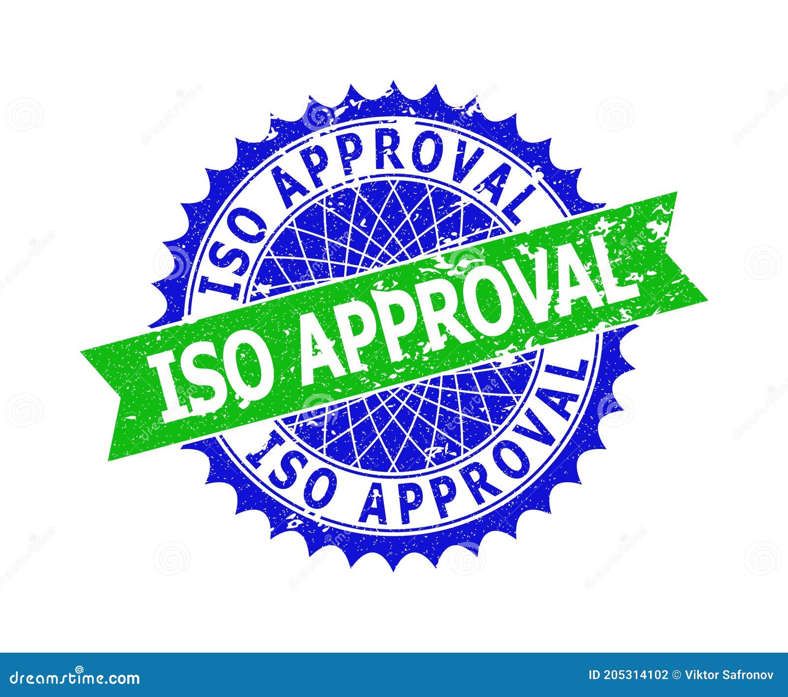 ISO APPROVAL Bicolor Rosette Unclean Seal Stock Illustration ...