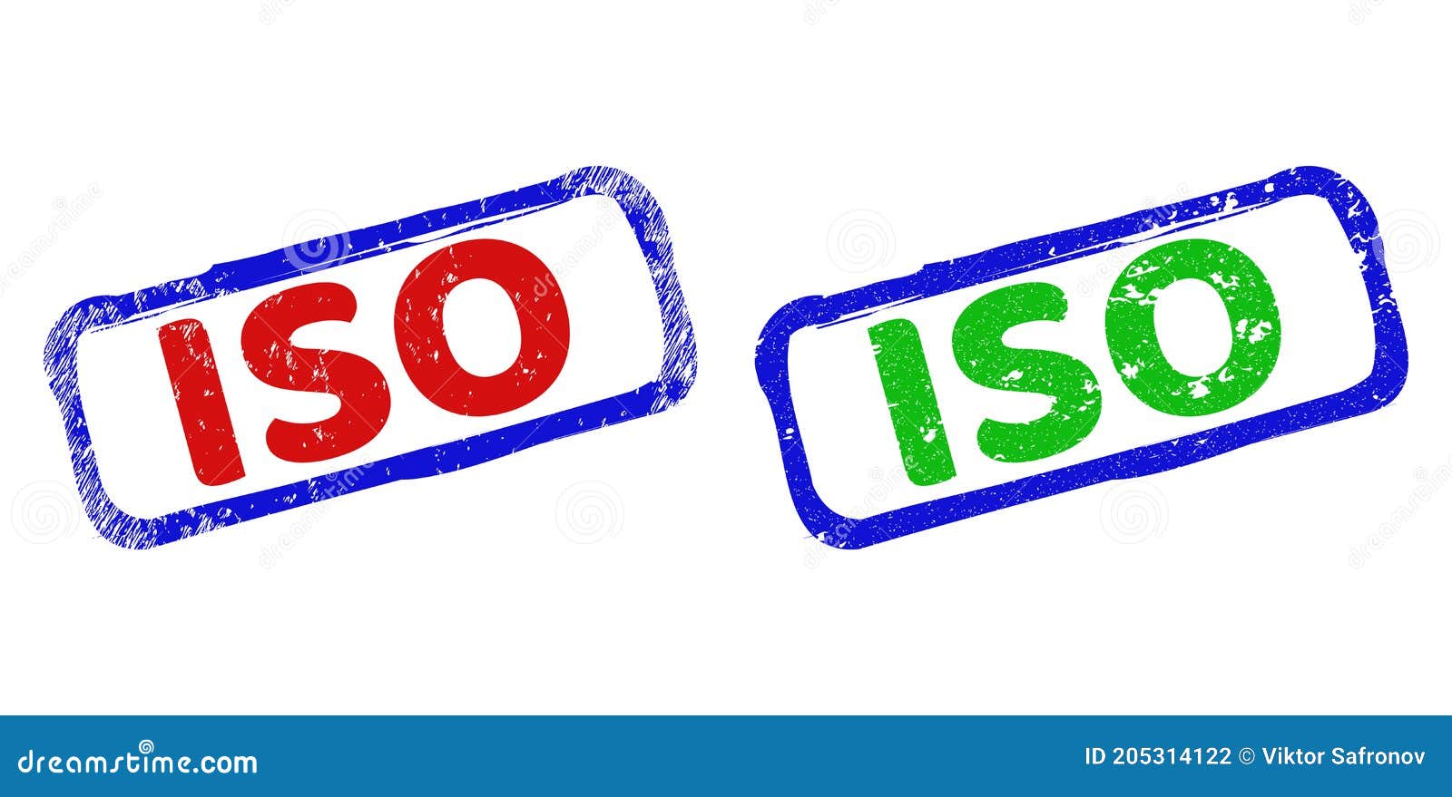 Iso Bicolor Rough Rectangular Stamp Seals With Scratched Surfaces Stock