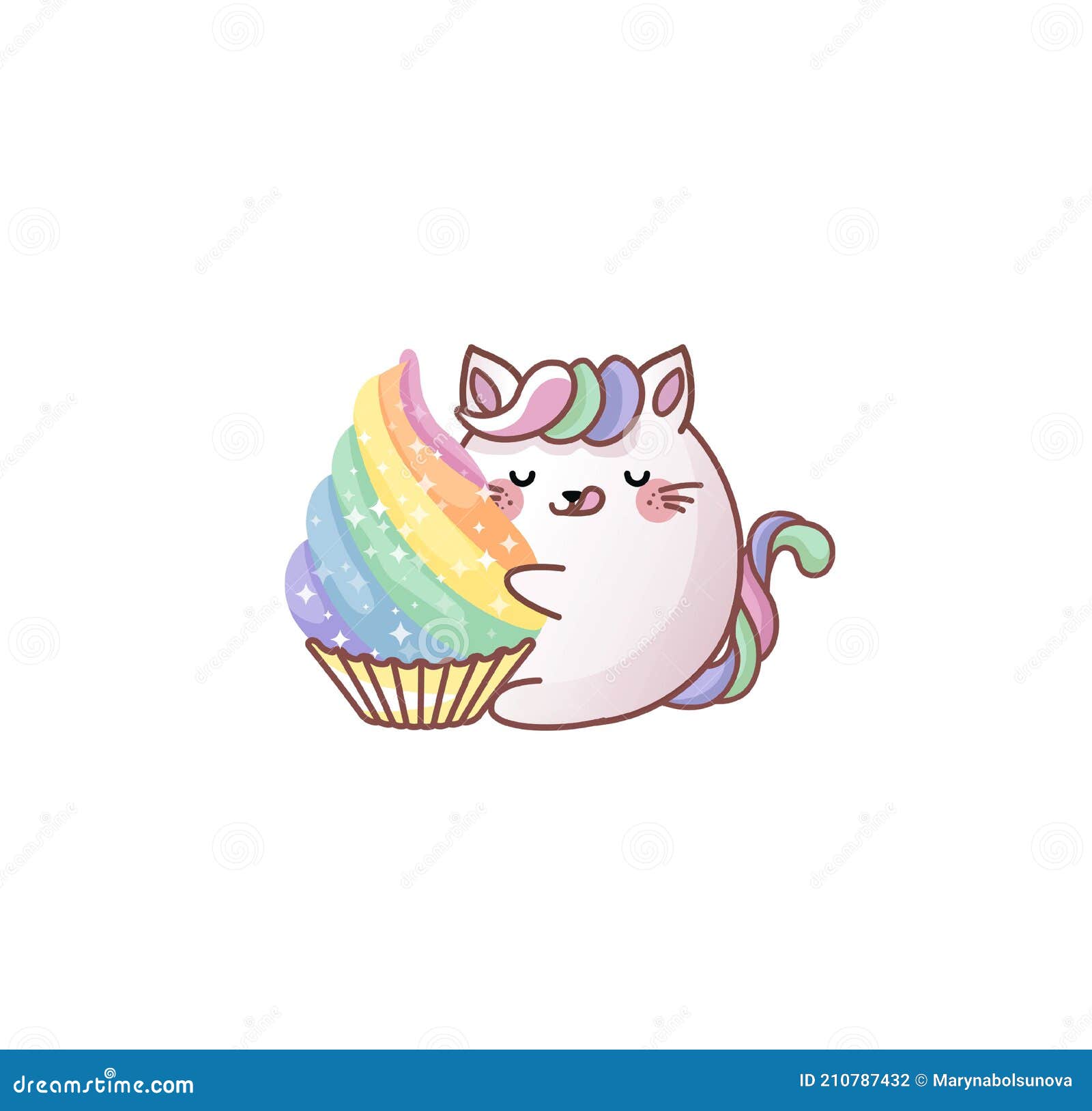 Cat Kitty Kitten Hug Cupcake Dessert Delicious Kawaii Chibi Japanese