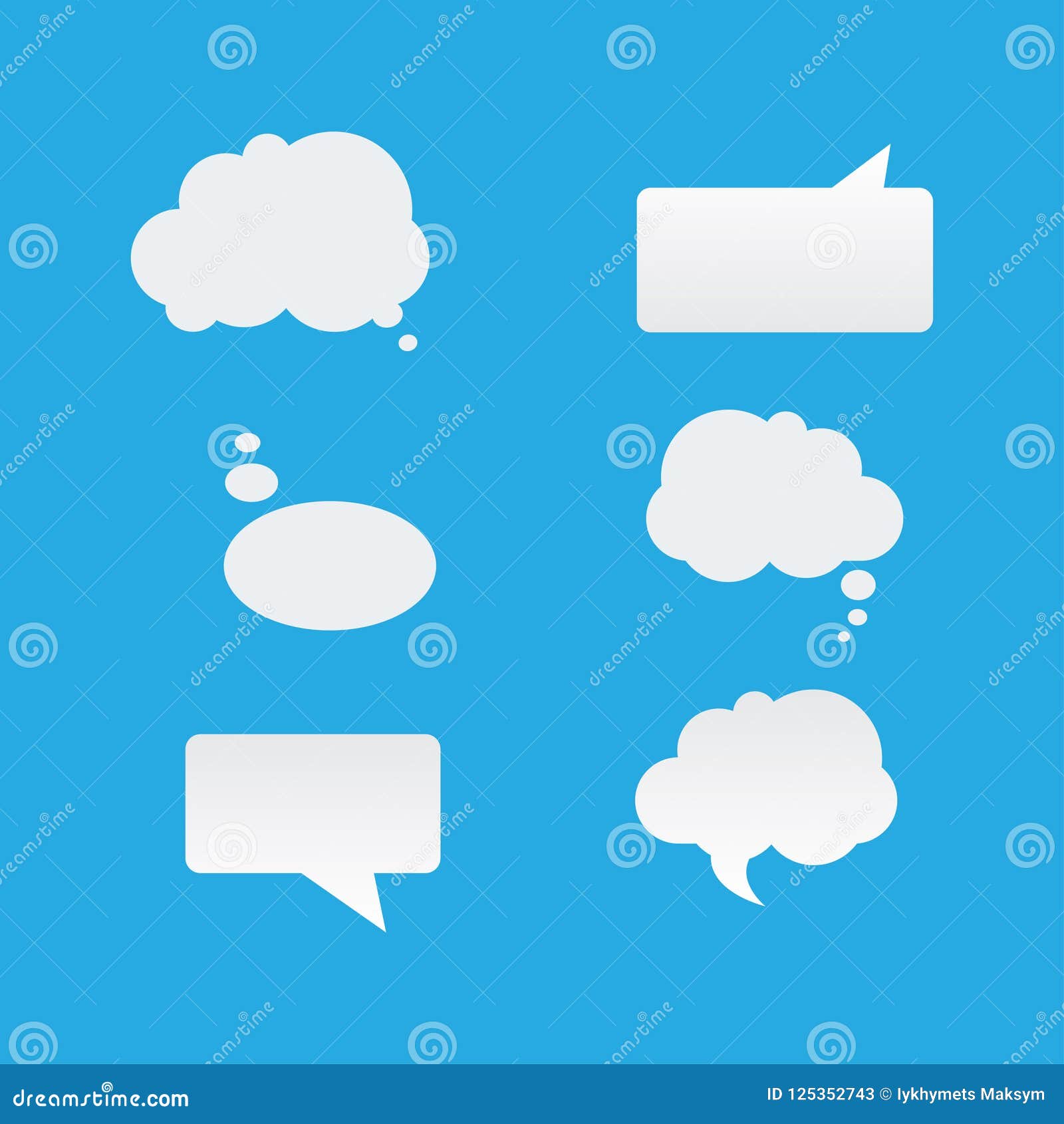 Vector Isolated Big Speech Bubbles Set Stock Illustration ...