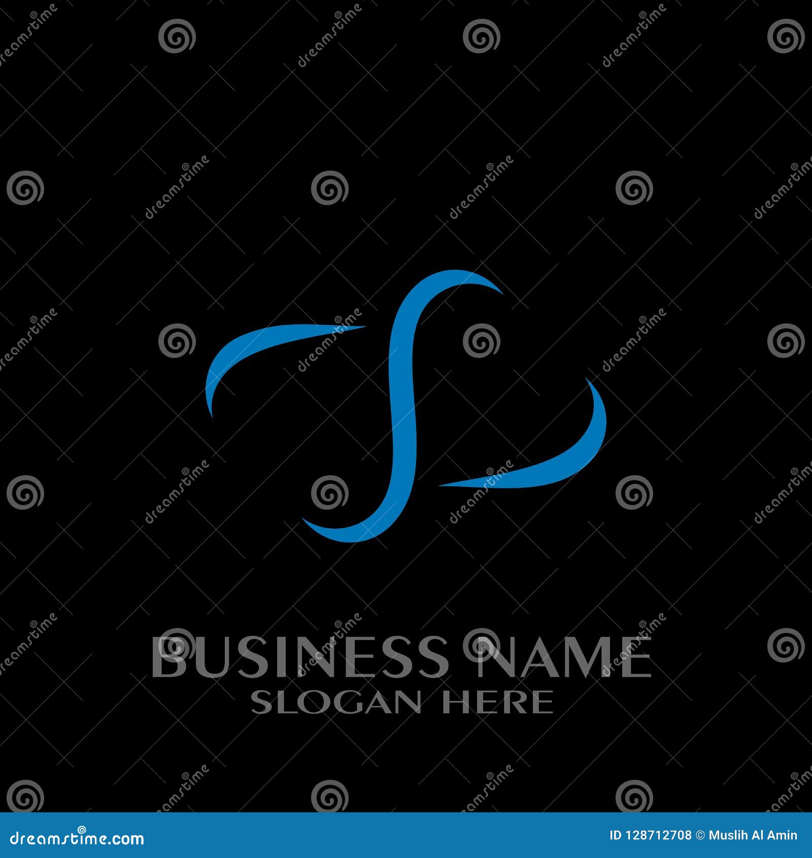 S Letter Logo Design. with Blue Color, Stock Vector - Illustration of ...