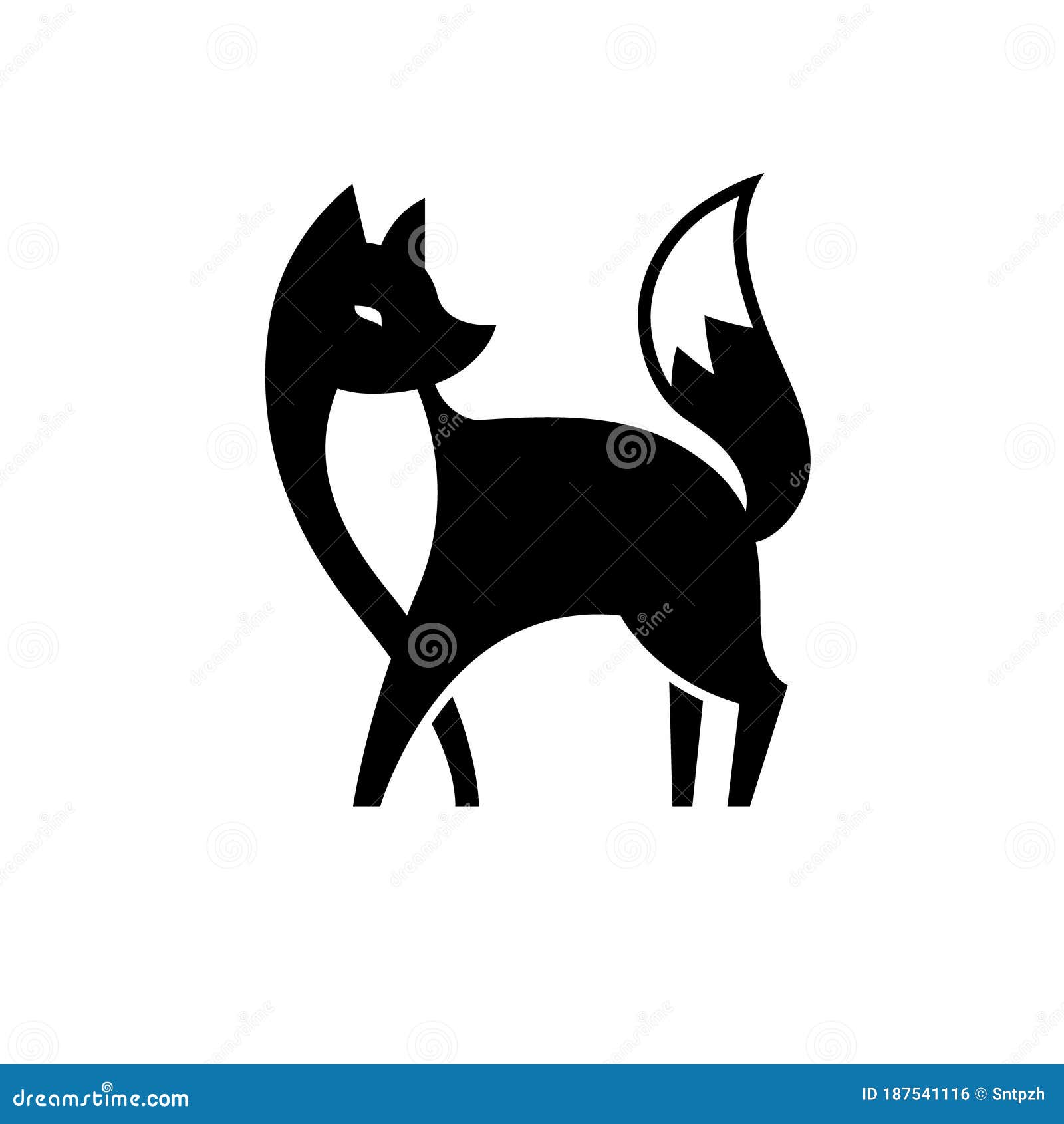 Vector Isolated Black and White Fox Icon. Creative Logo Concept Stock ...