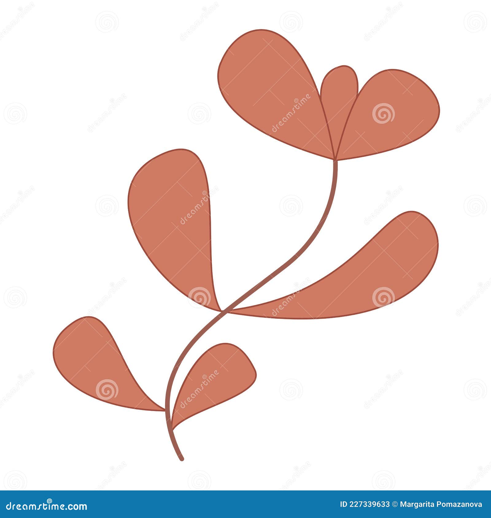 Vector Isolated Branch with Strange Shape Leaves Stock Vector ...
