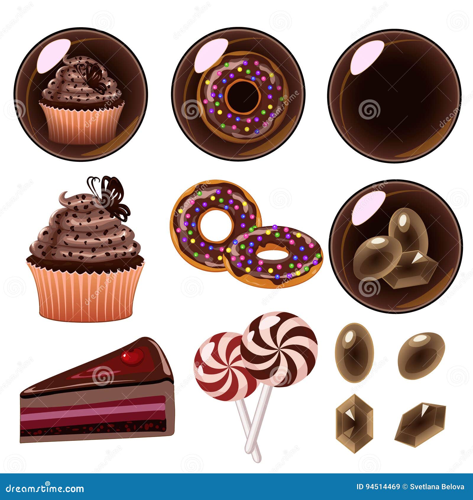 Vector Isolated Brown Bubbles Set Stock Vector - Illustration of ...