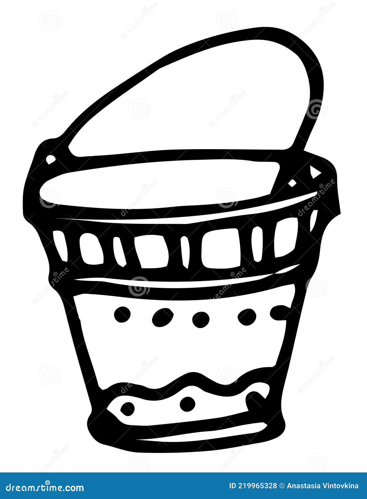 Vector Isolated Bucket. Hand-drawn Doodle Style Isolated Bucket Element ...