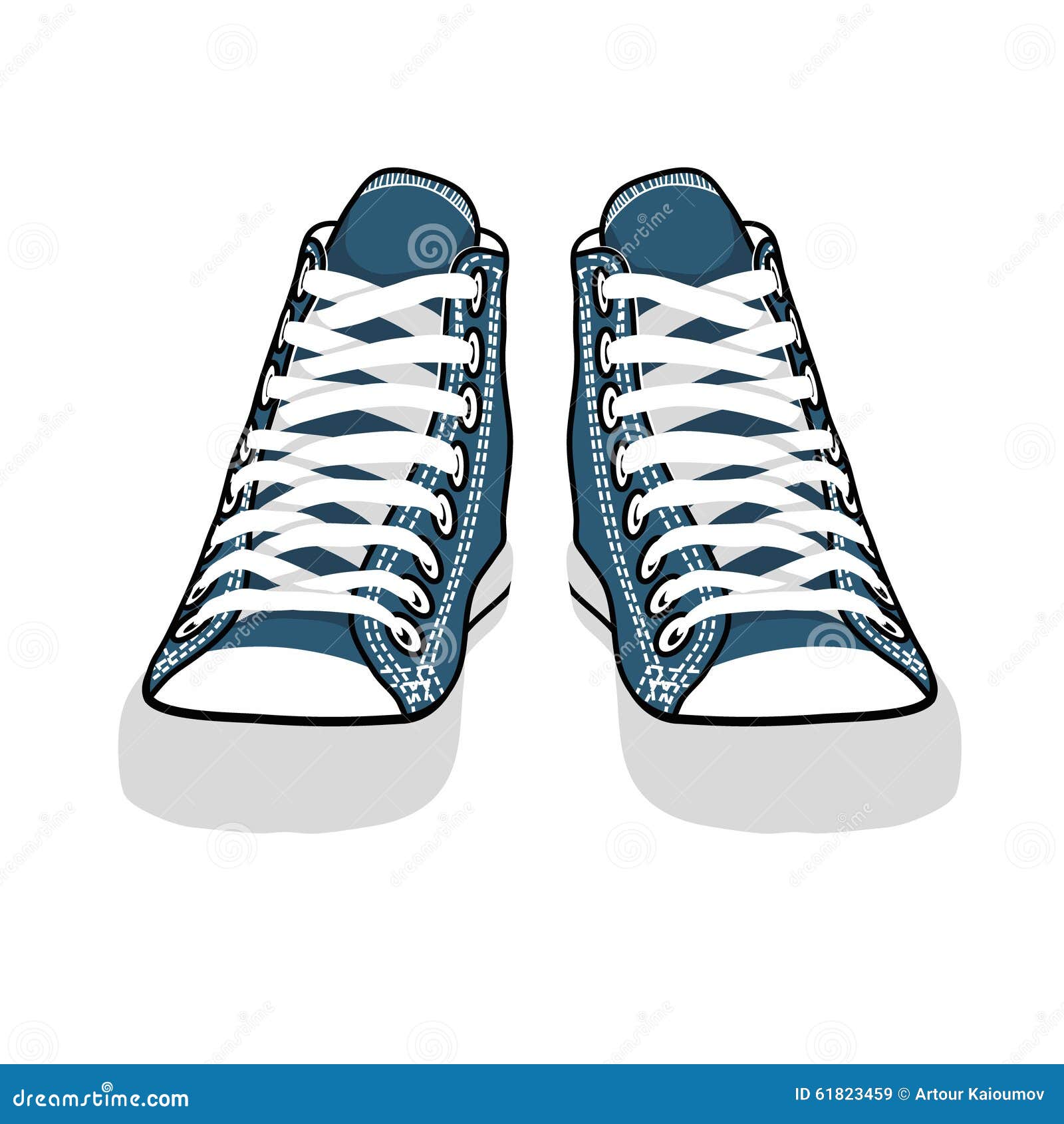 Vector Isolated Cartoon Blue Sneakers Stock Vector - Illustration of ...