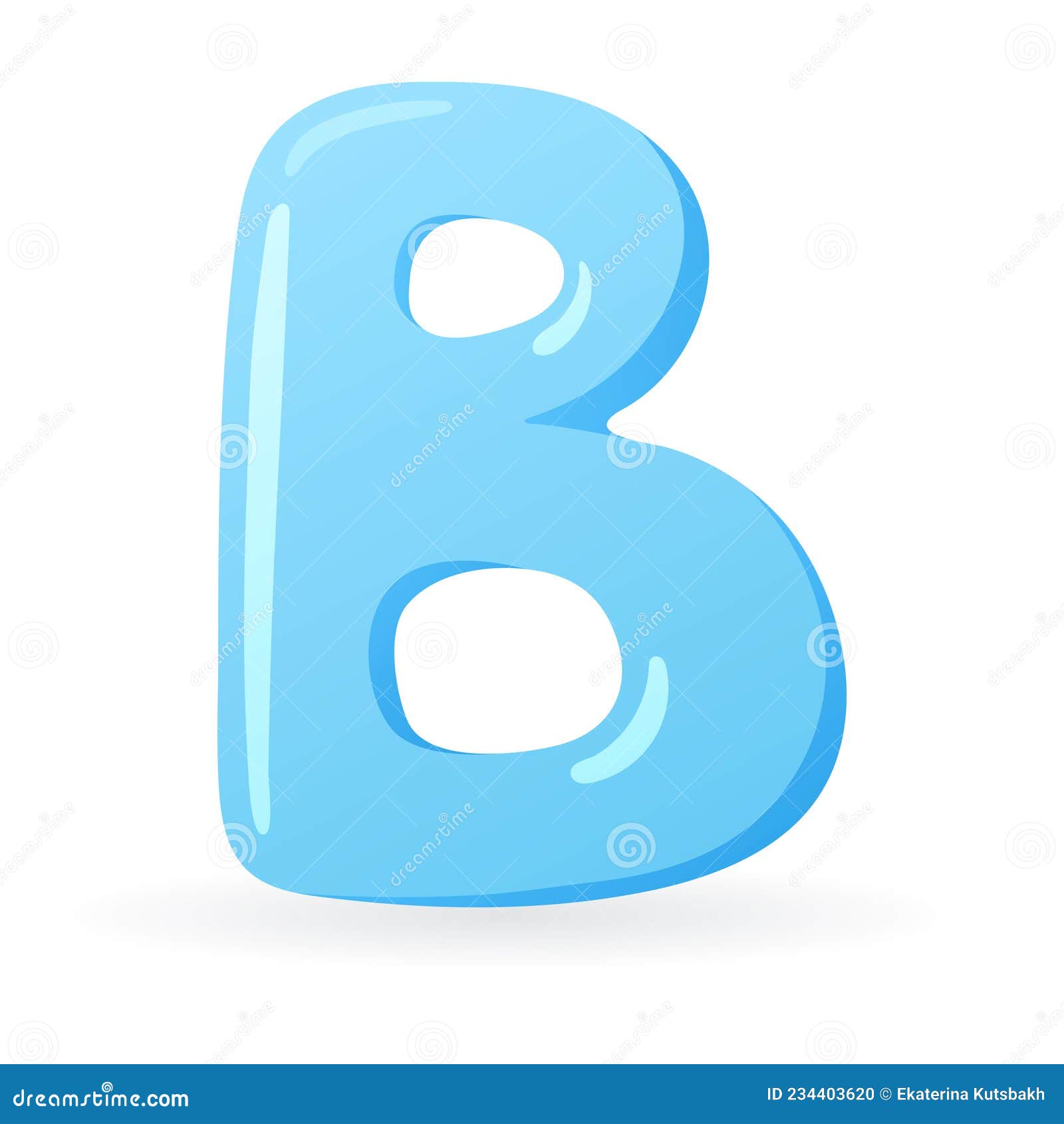 Vector Isolated Cartoon Letter B of the English Alphabet. Stock Vector ...