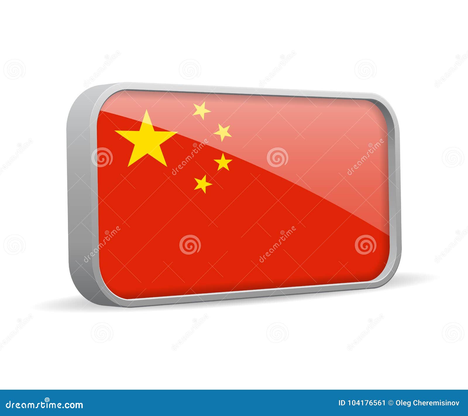 Vector Isolated China Flag Sign. Stock Vector - Illustration of ...