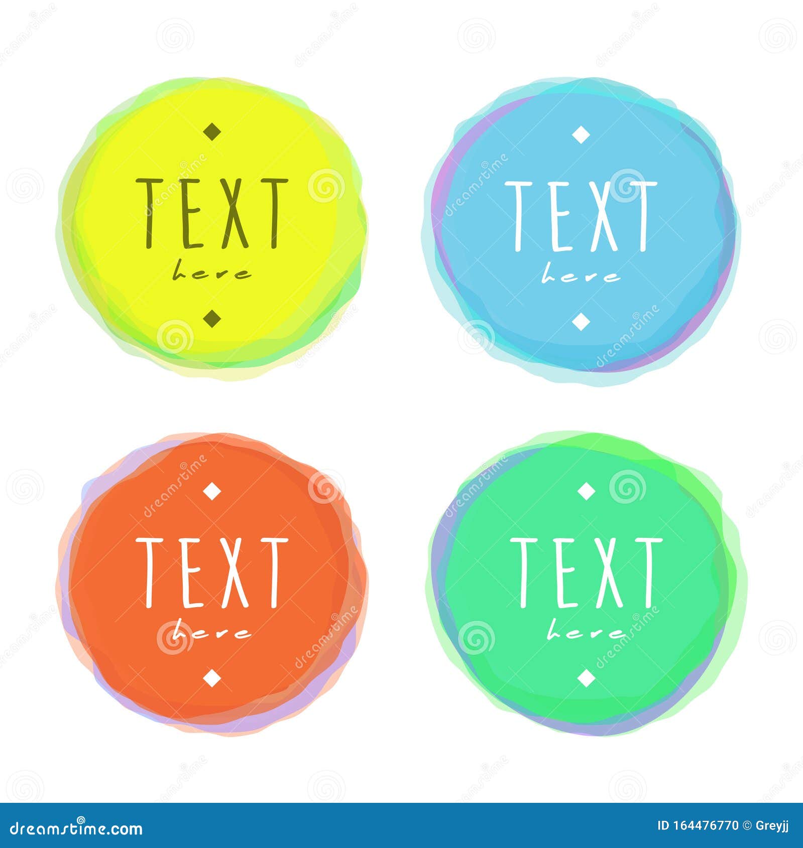 Vector Isolated Circles, Blotches with Sample Text Drawn in ...