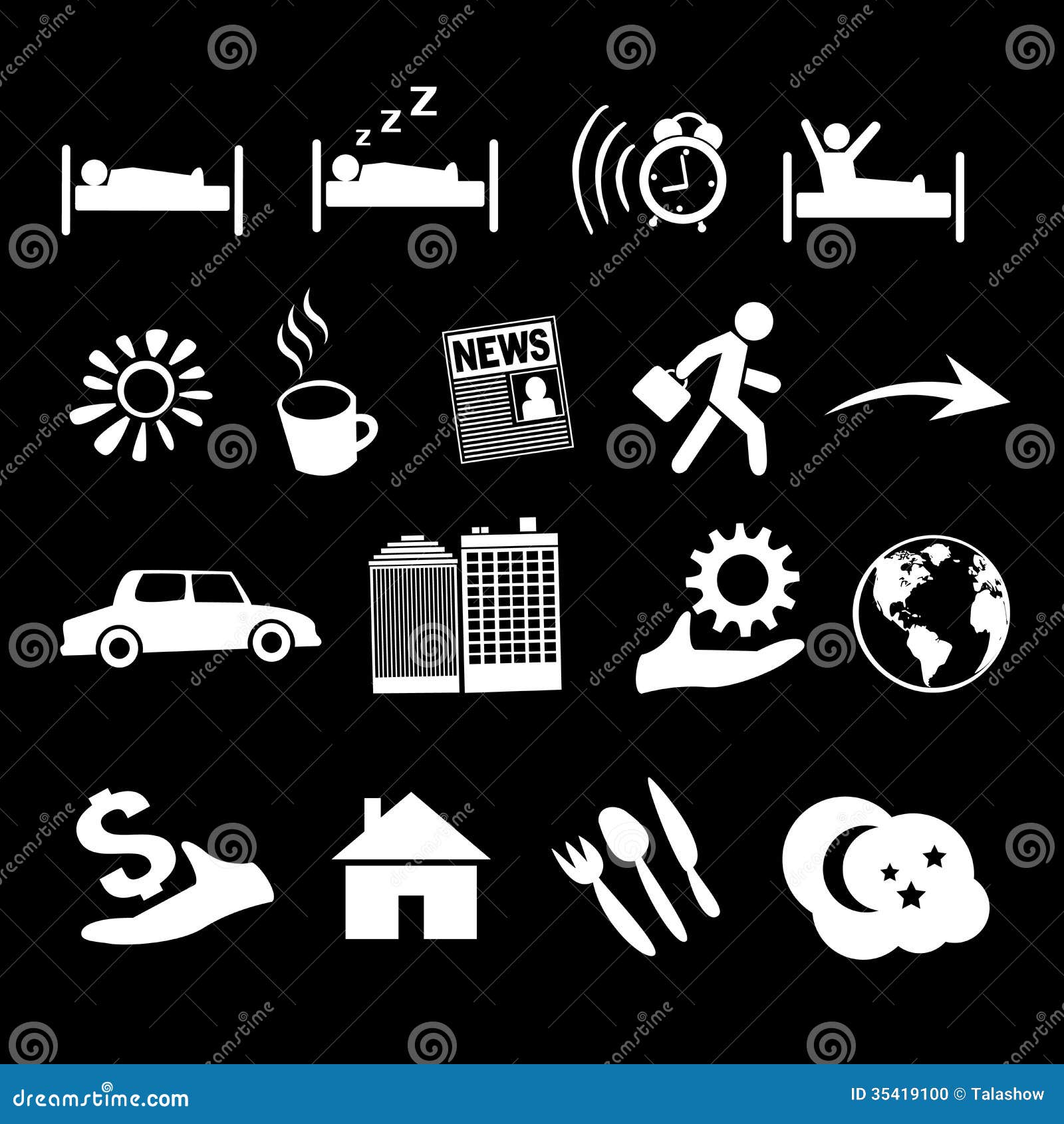 Vector Isolated Concept of Human Life Icons Stock Vector - Illustration ...