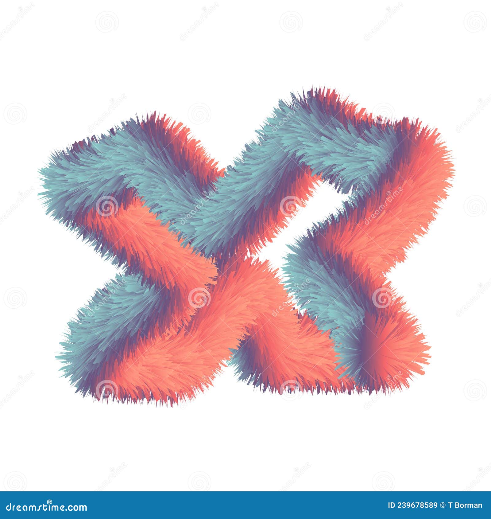 Vector Isolated 3d Fur X Shape with Gradient Stock Vector ...