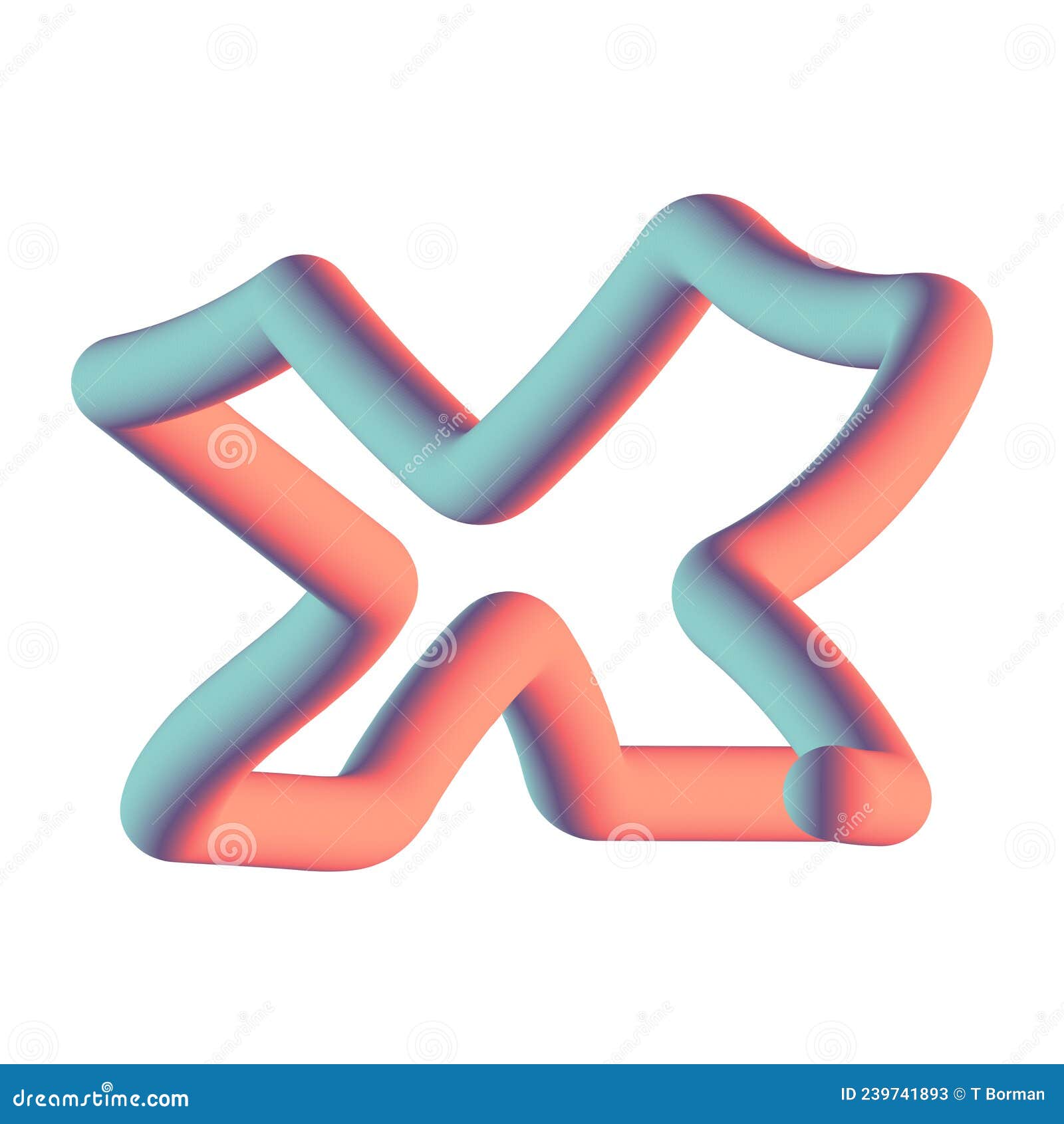 Vector Isolated 3d X Shape with Gradient Stock Vector - Illustration of ...
