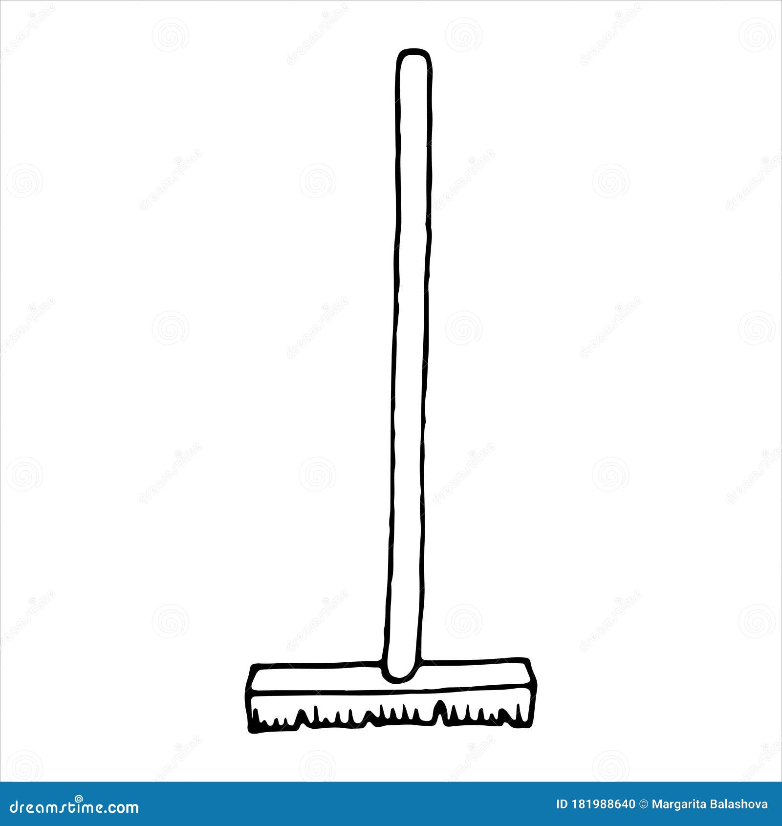 Vector Isolated Doodle Element, Cleaning Mop, Clean, Coloring Book ...