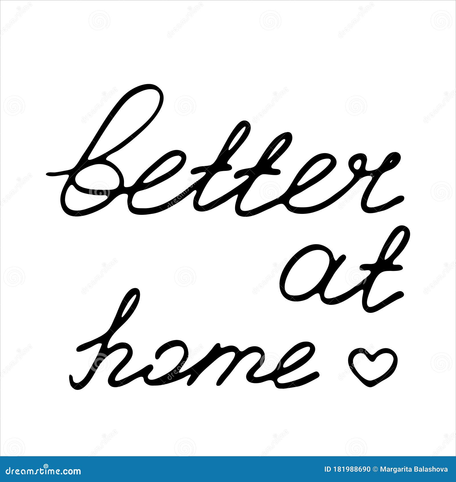 Vector Isolated Doodle Element, Text - Better at Home Stock Vector ...