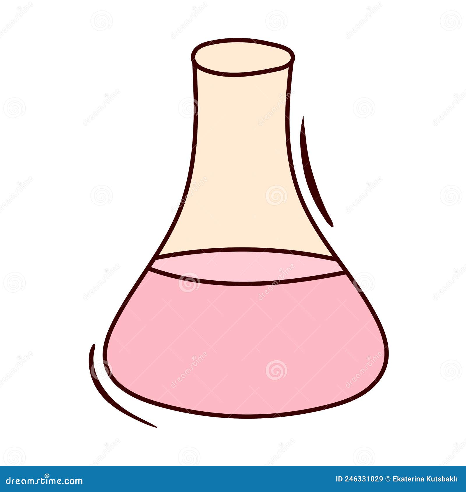Vector Isolated Doodle Icon of Chemical Flask with Liquid Stock Vector ...