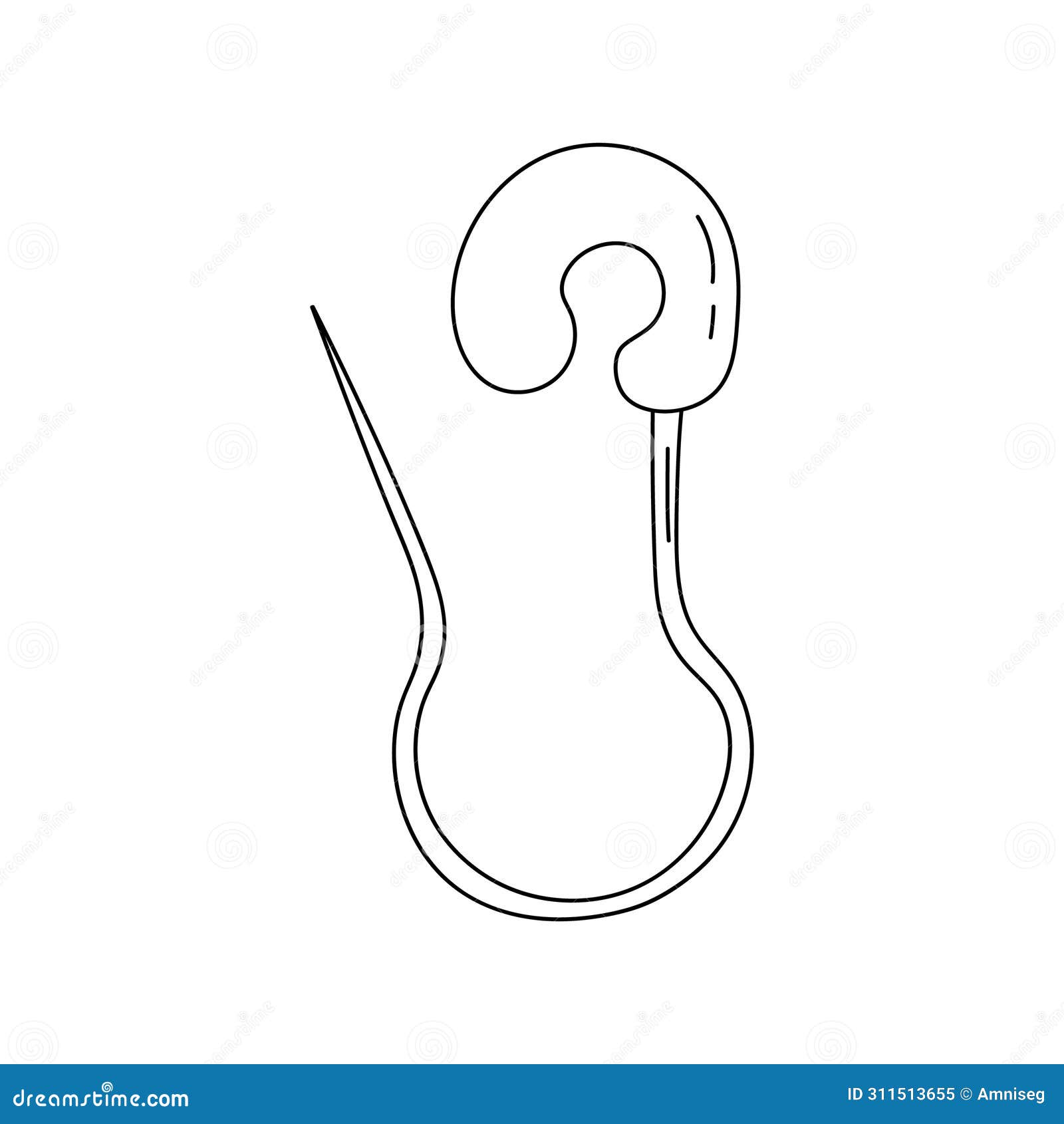 Vector Isolated Doodle One Small Simple Open Safety Pin Easy Drawing ...