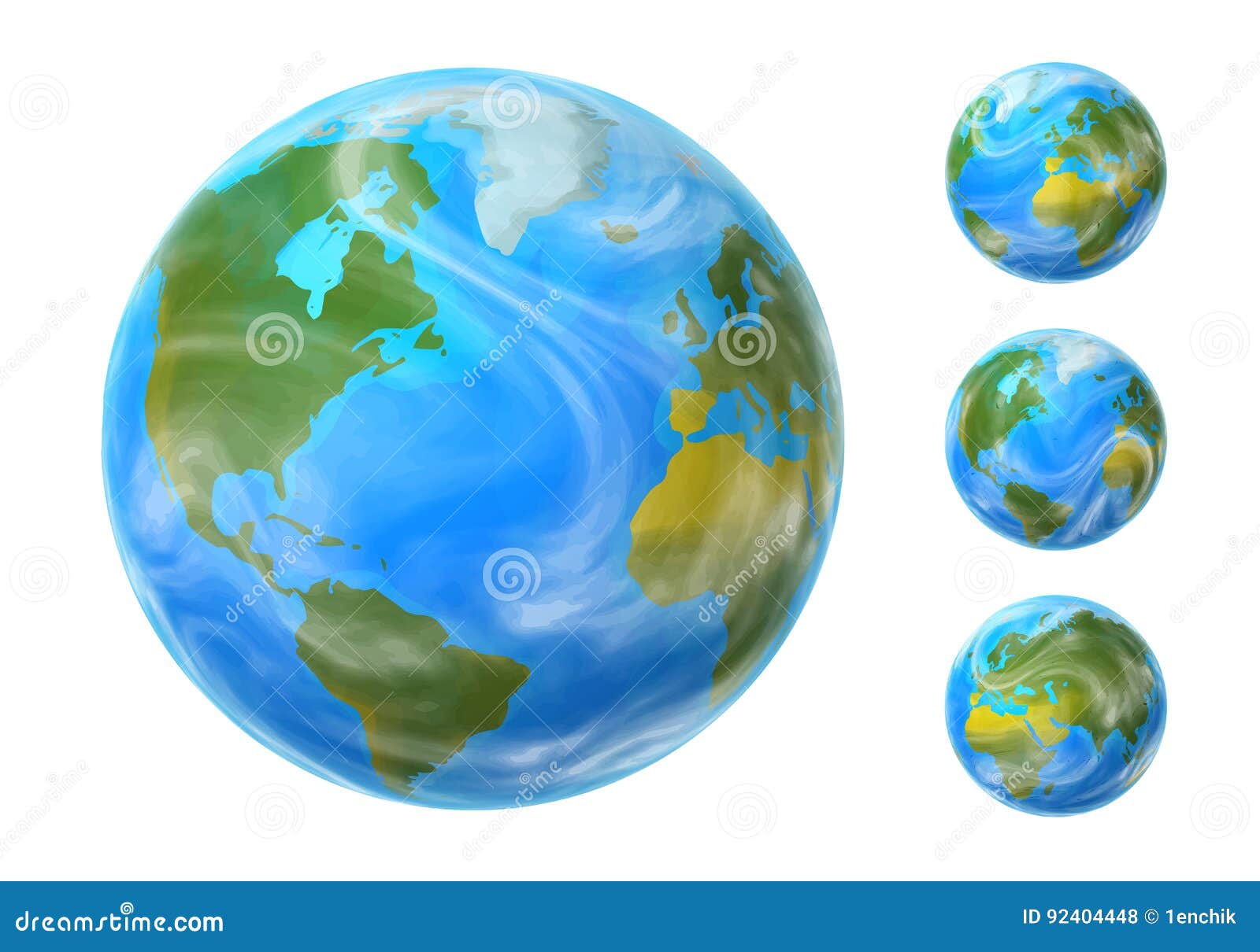 Vector Isolated Earth Set with Different Rotation Angles Stock Vector ...