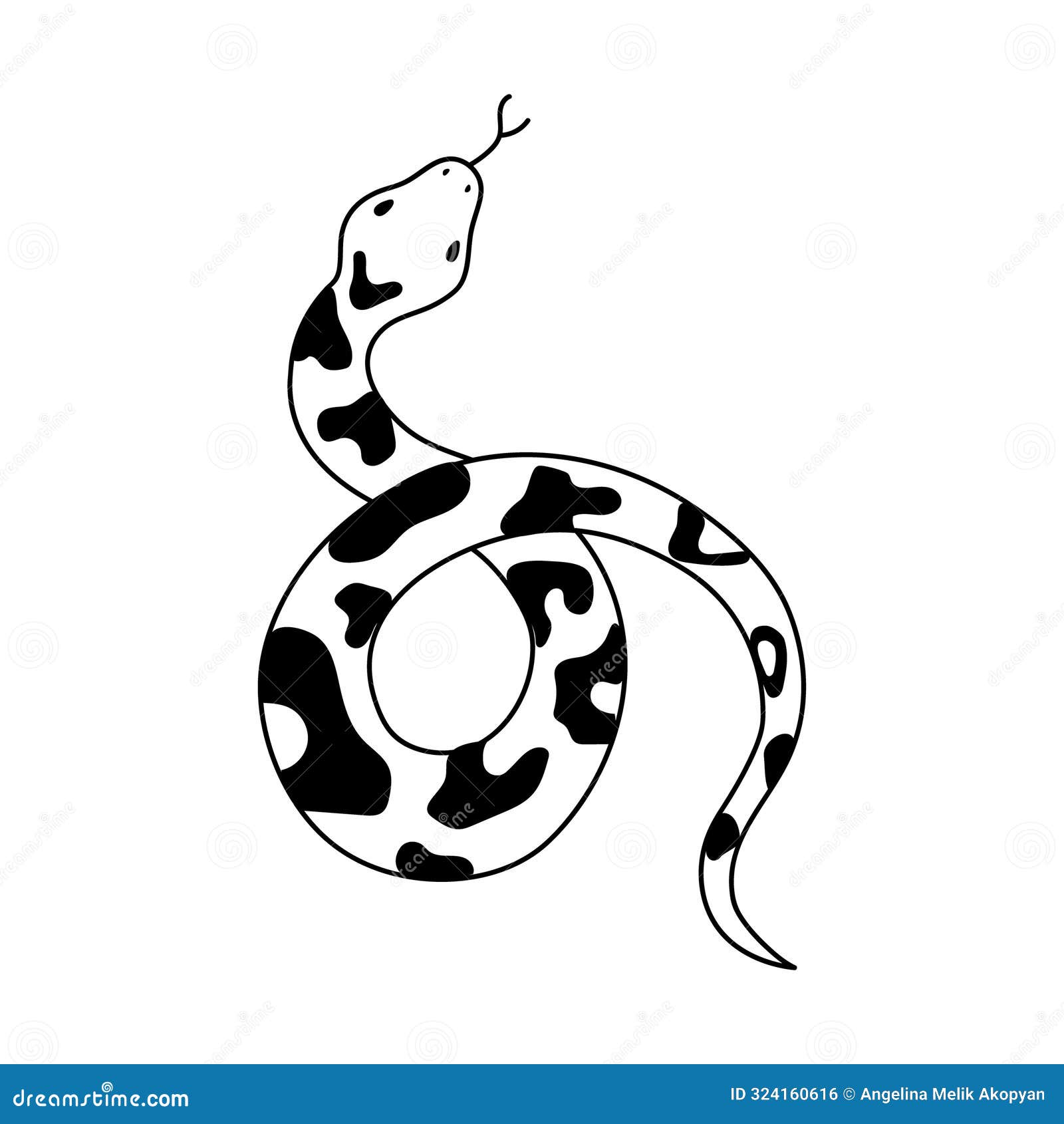 Vector Isolated Element, Snake. Hand Drawn Doodle Stock Vector ...
