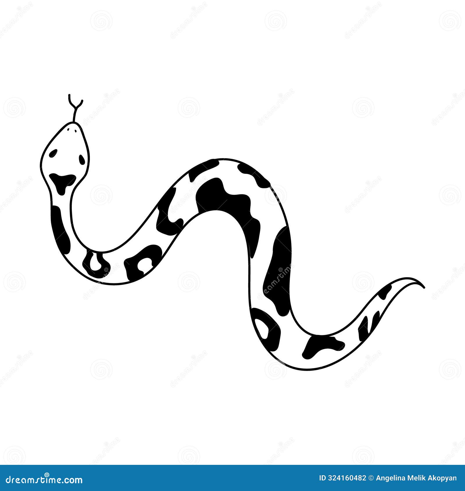 Vector Isolated Element, Snake. Hand Drawn Doodle Stock Vector ...