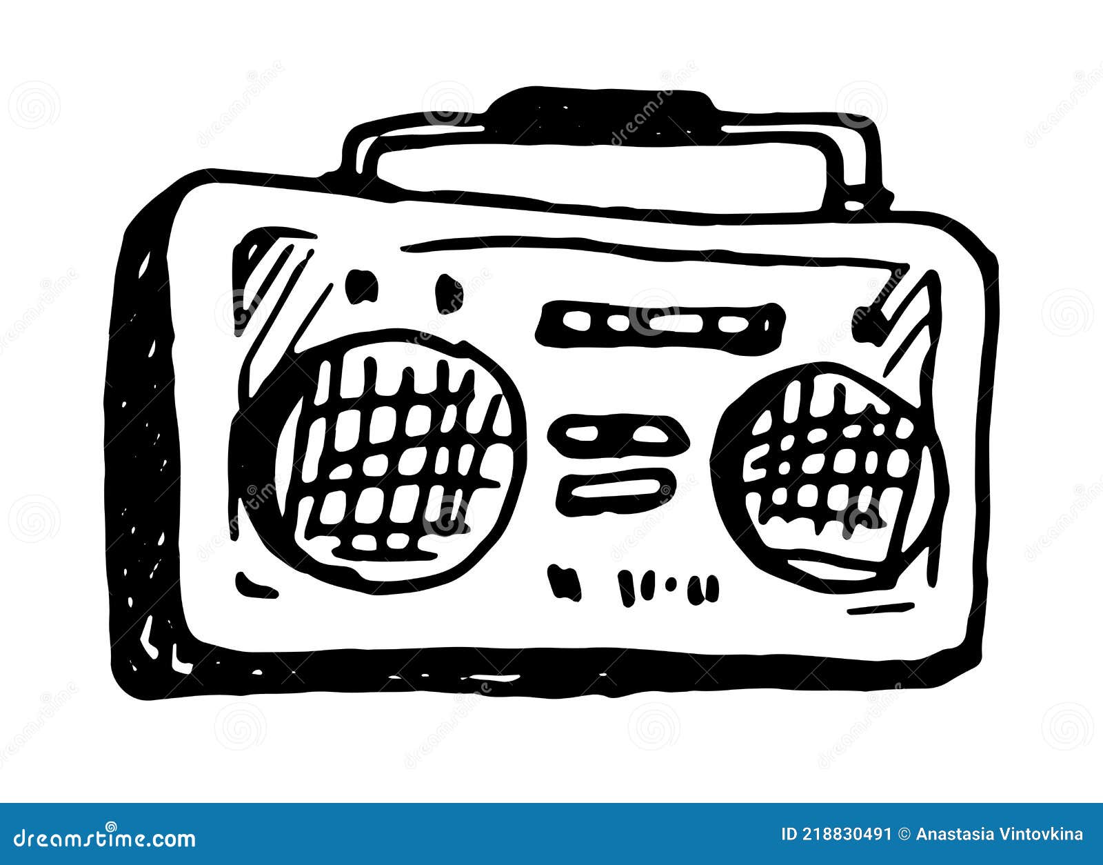 Vector Isolated Elements of a Portable Music Recorder with a Black ...